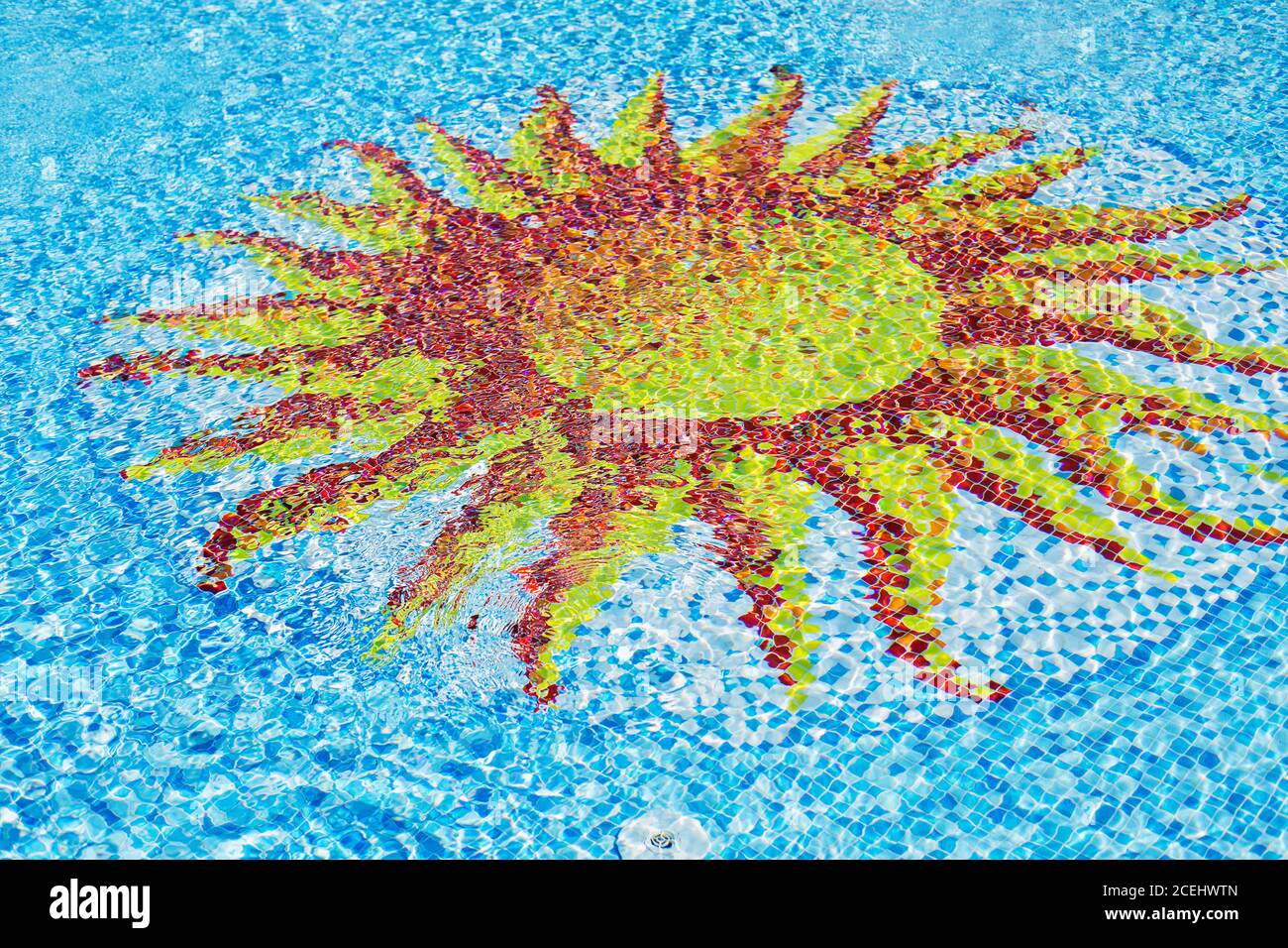 swimming pool bottom caustics ripple and flow with waves background ...