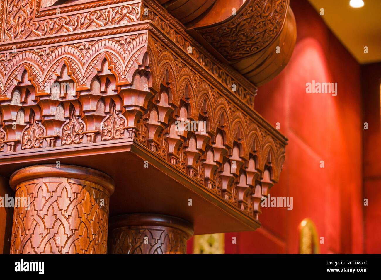 Traditional moroccan carved wooden columns and panels Stock Photo - Alamy