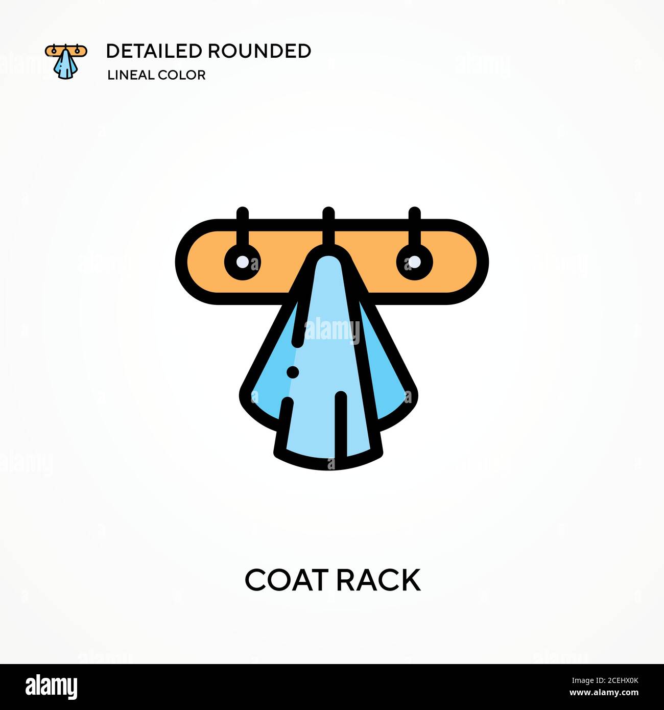 Coat rack detailed rounded lineal color vector icon. Illustration ...
