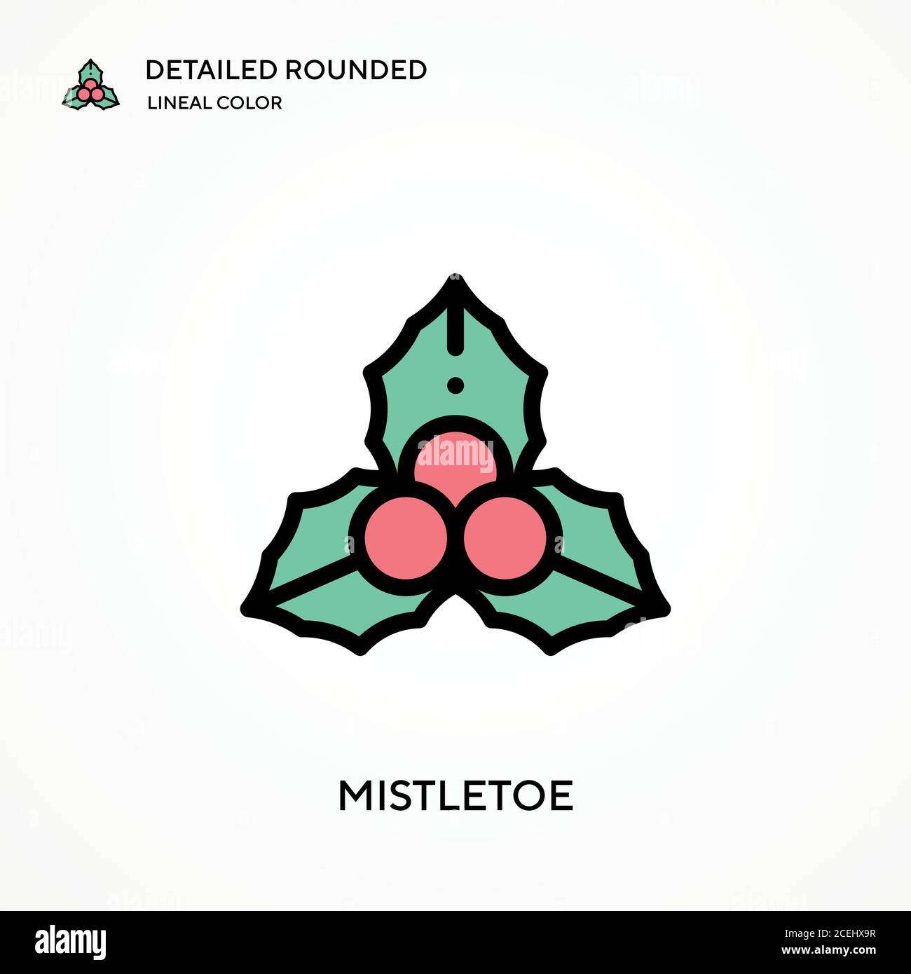 Mistletoe detailed rounded lineal color vector icon. Illustration ...