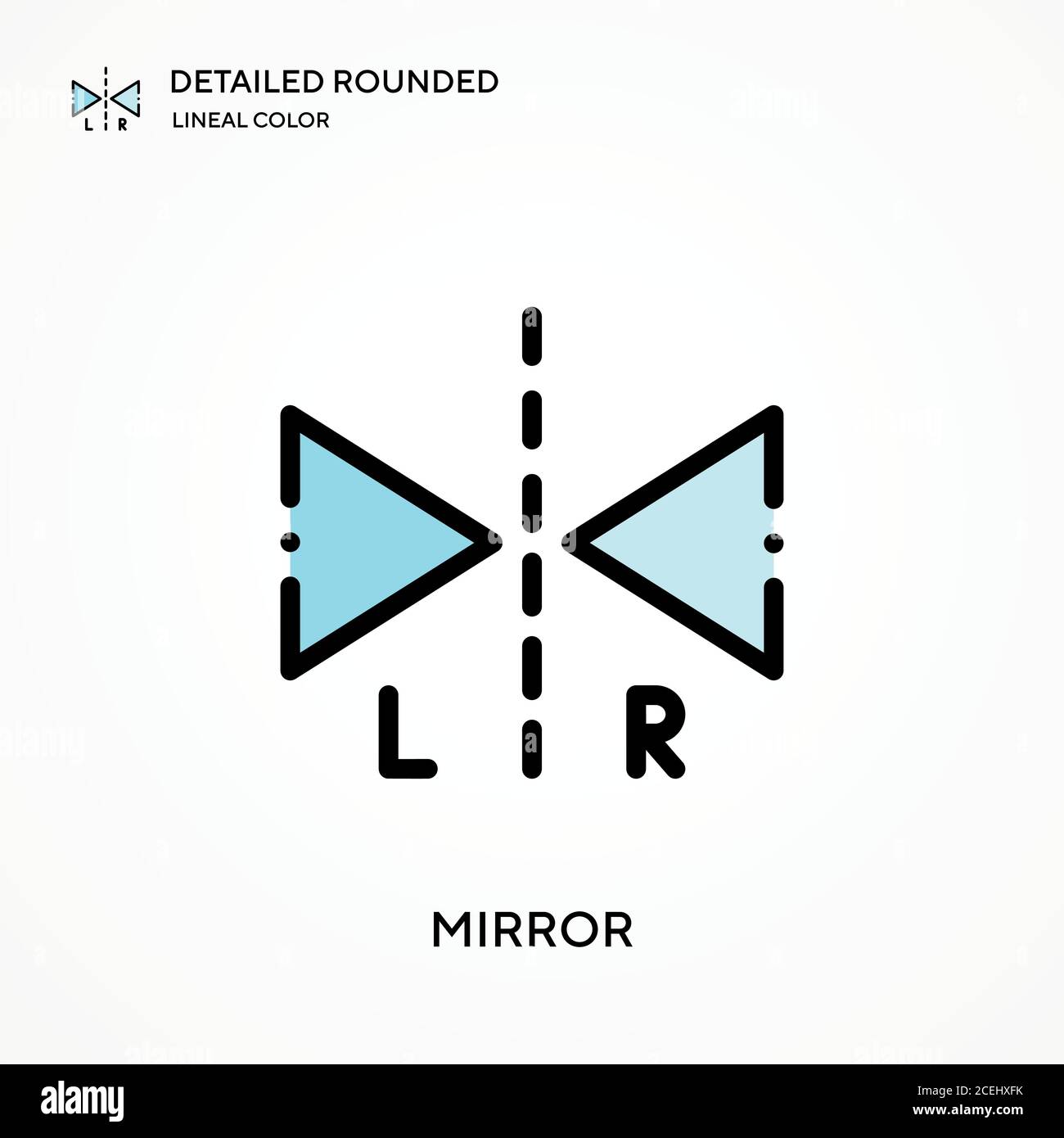 Mirror detailed rounded lineal color vector icon. Illustration symbol ...
