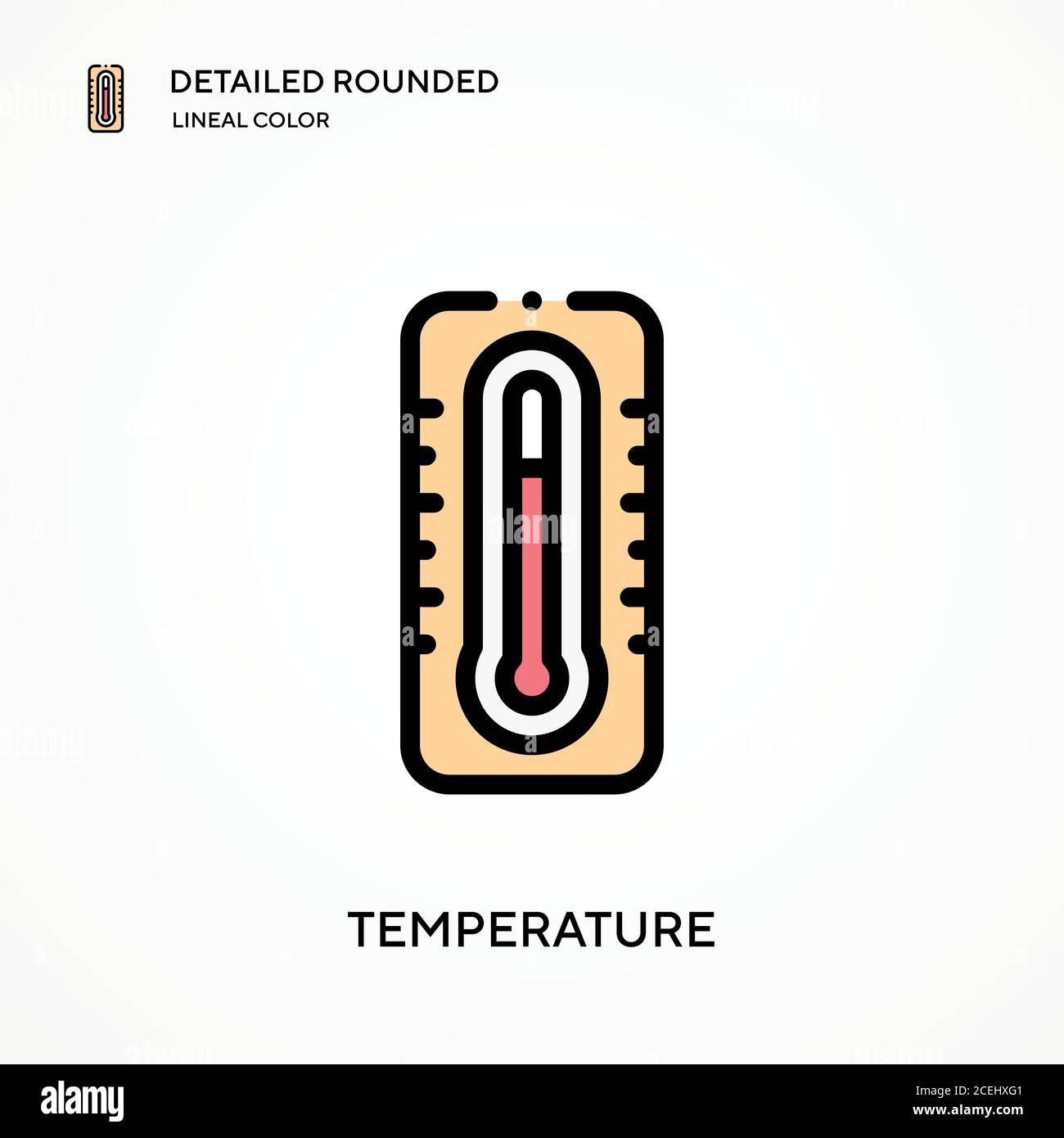 Temperature detailed rounded lineal color vector icon. Illustration ...