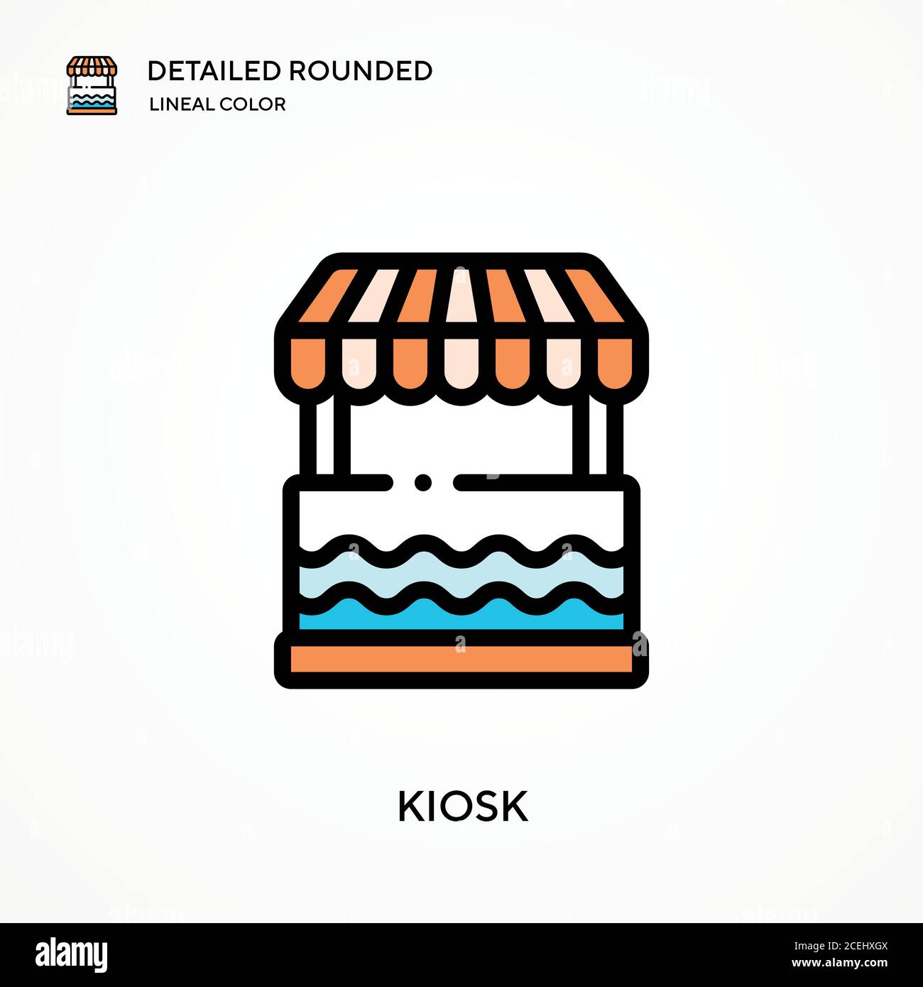 Kiosk detailed rounded lineal color vector icon. Illustration symbol ...