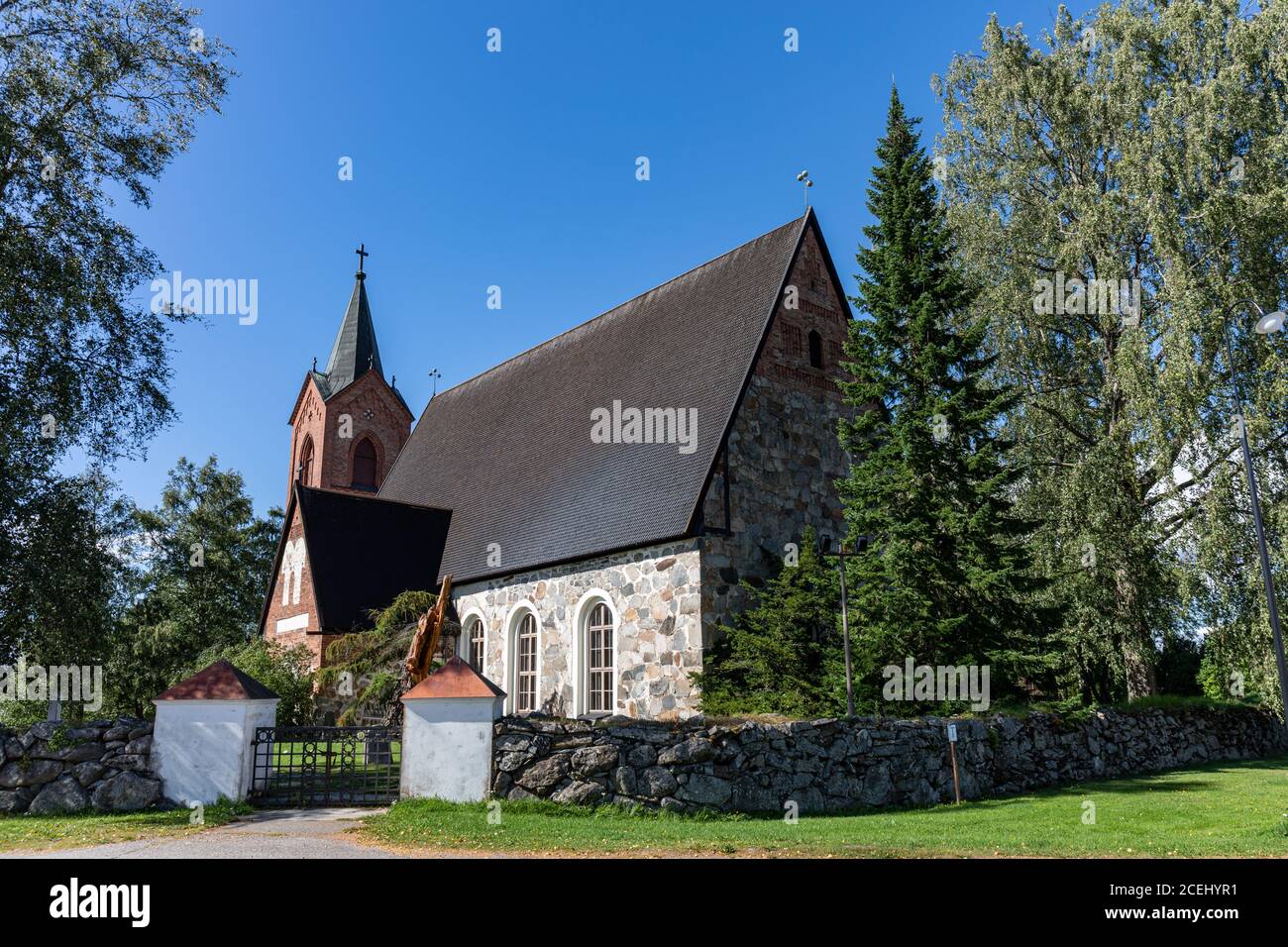 Medieval stone church in Hauho, Finland Stock Photo - Alamy