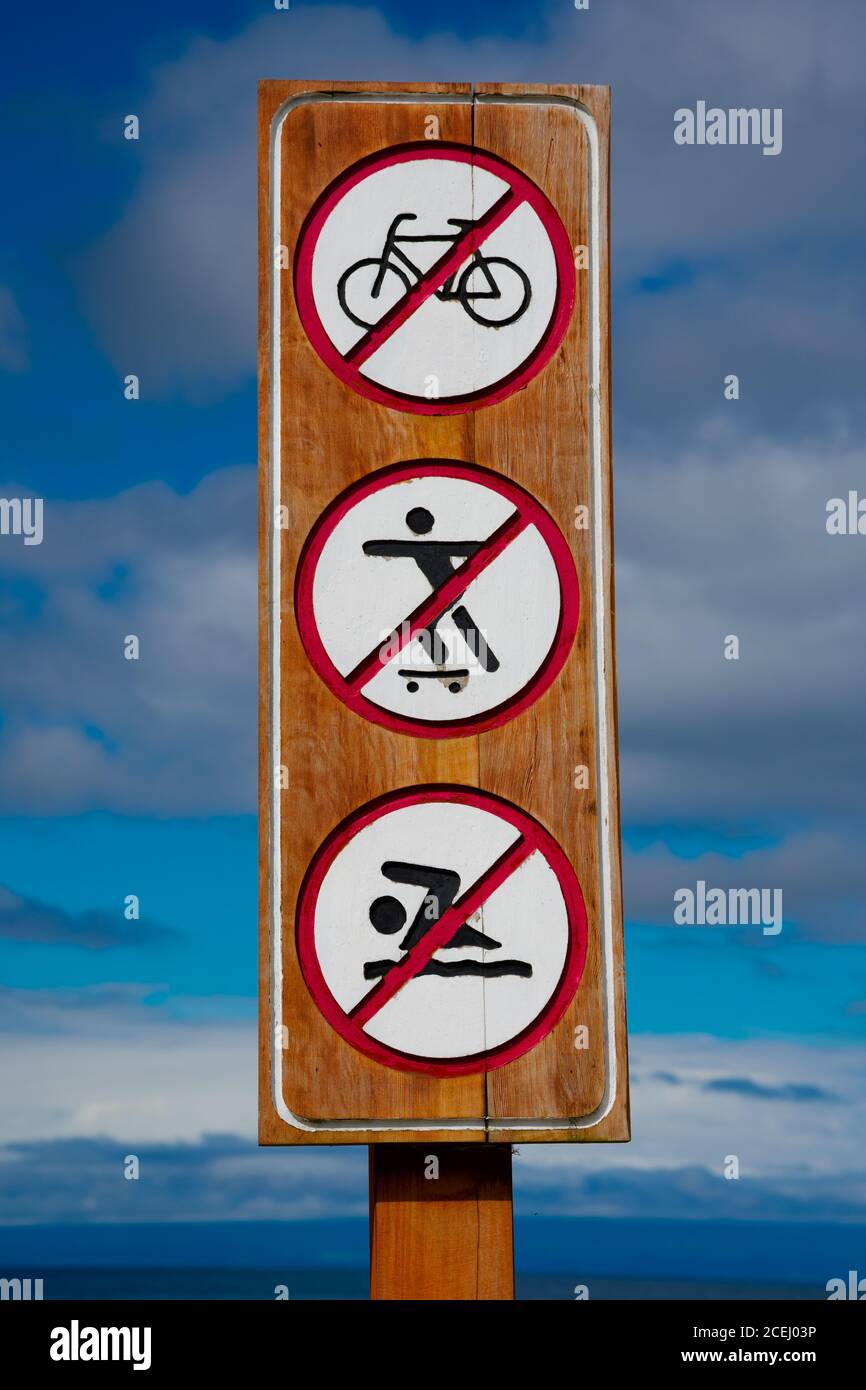 Prohibited activities sign hi-res stock photography and images - Alamy