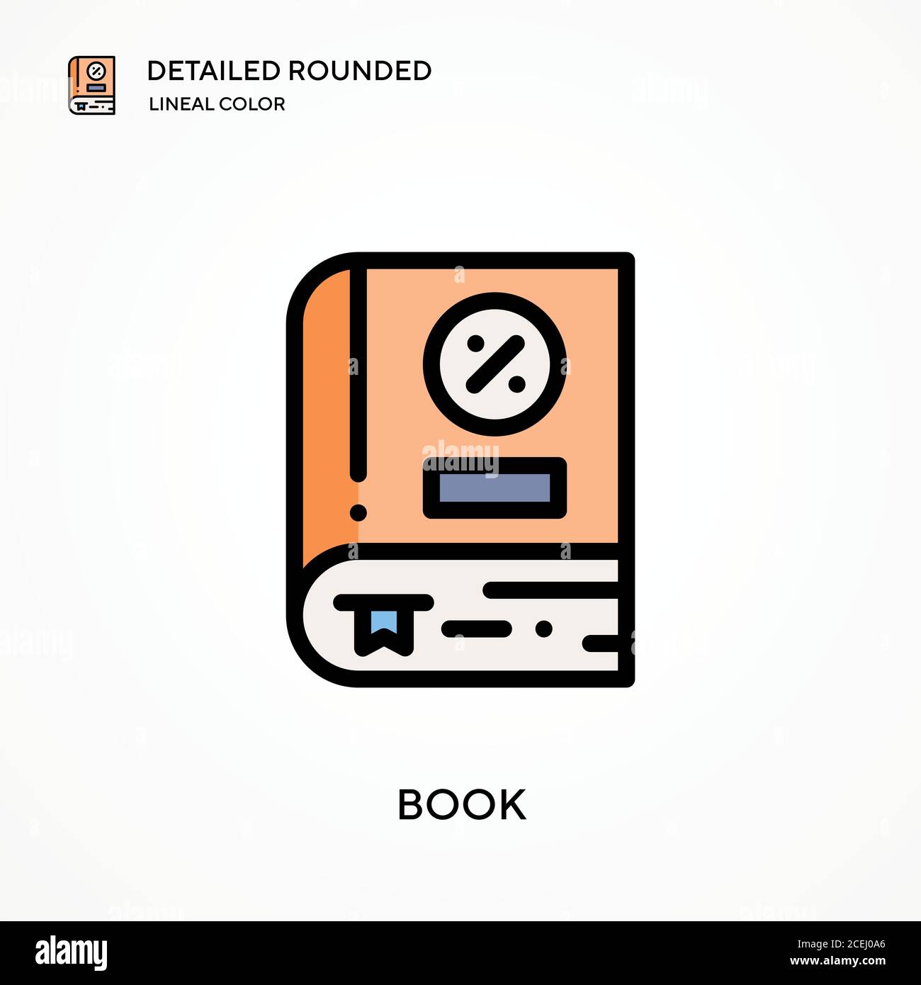 Book detailed rounded lineal color vector icon. Illustration symbol ...