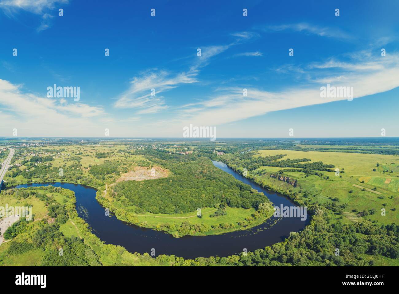 Aerial view of a quarry lake hi-res stock photography and images - Alamy