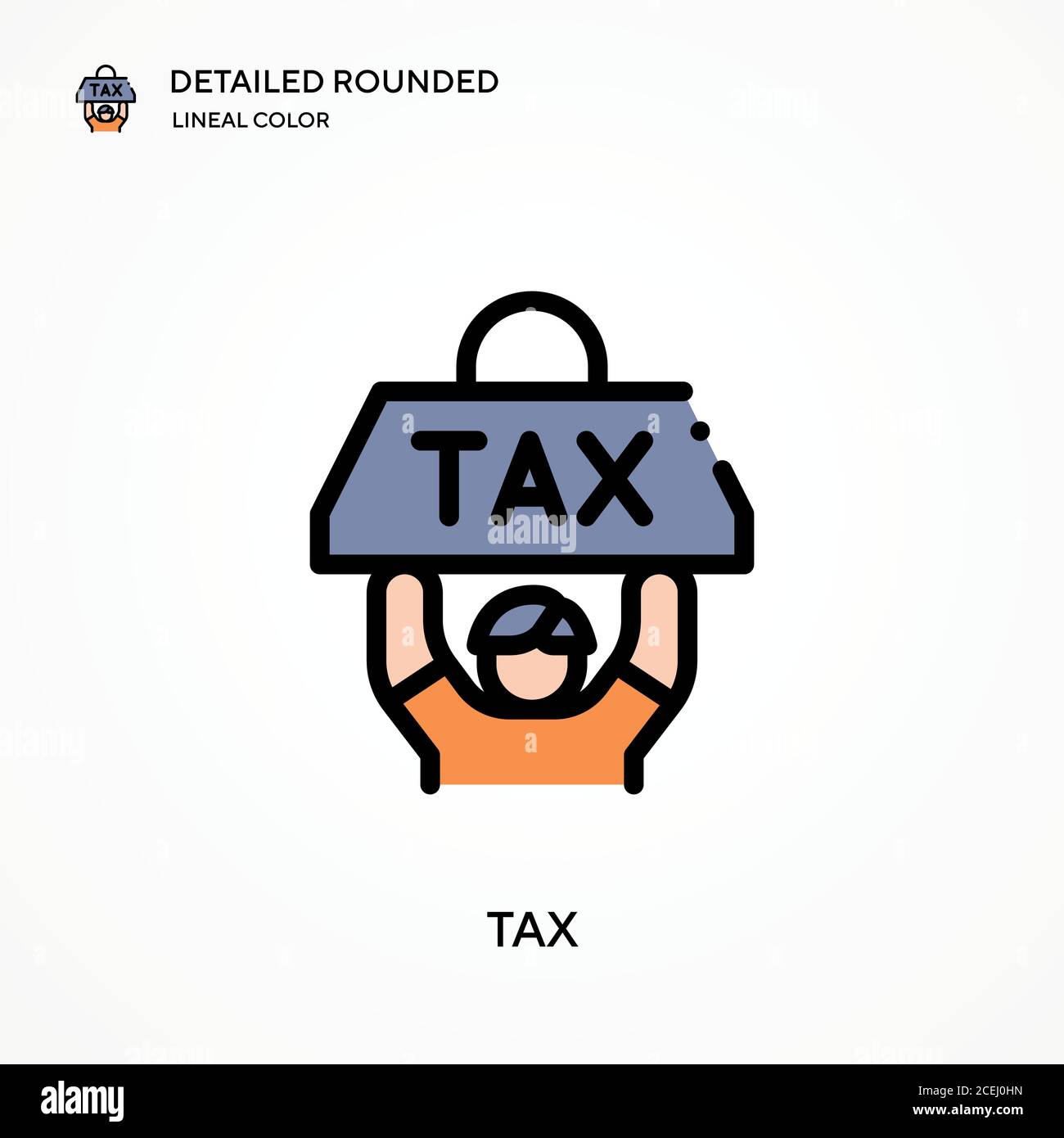 Tax detailed rounded lineal color vector icon. Illustration symbol ...