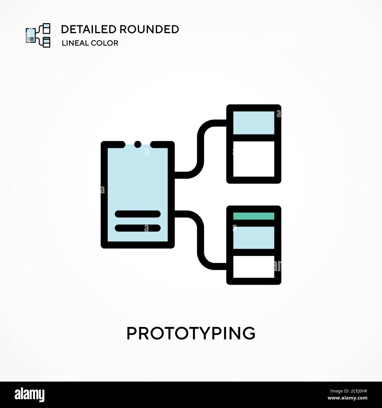 Prototyping detailed rounded lineal color vector icon. Illustration ...