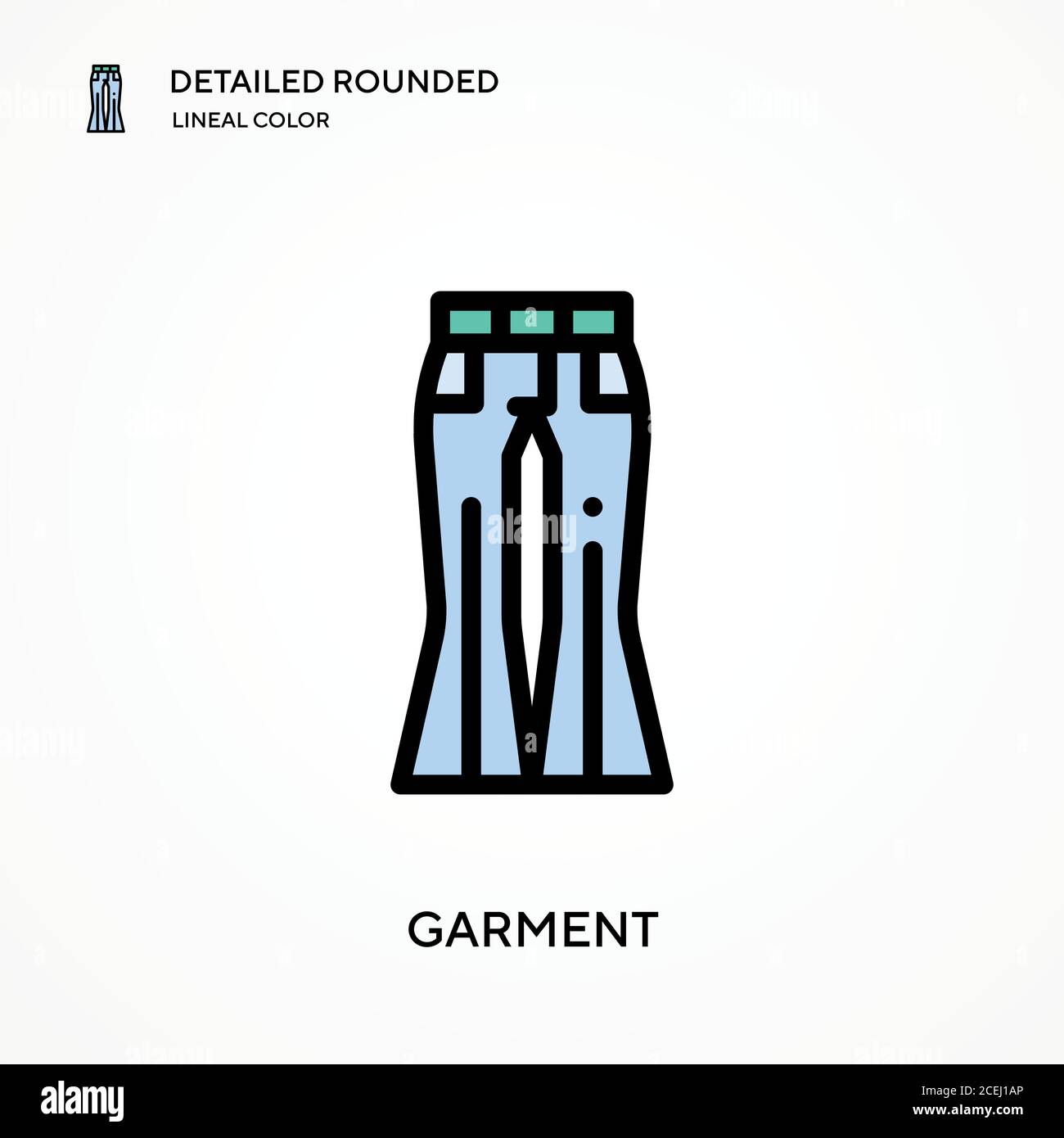 Garment detailed rounded lineal color vector icon. Illustration symbol ...
