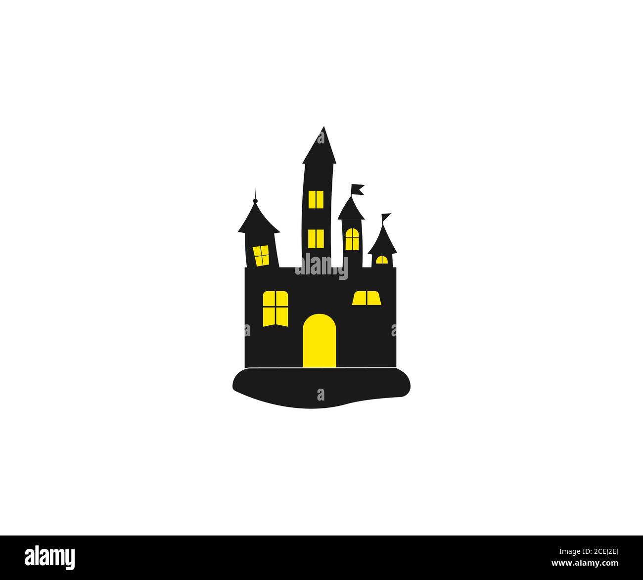 Castle, halloween, horror icon. Vector illustration, flat design Stock ...