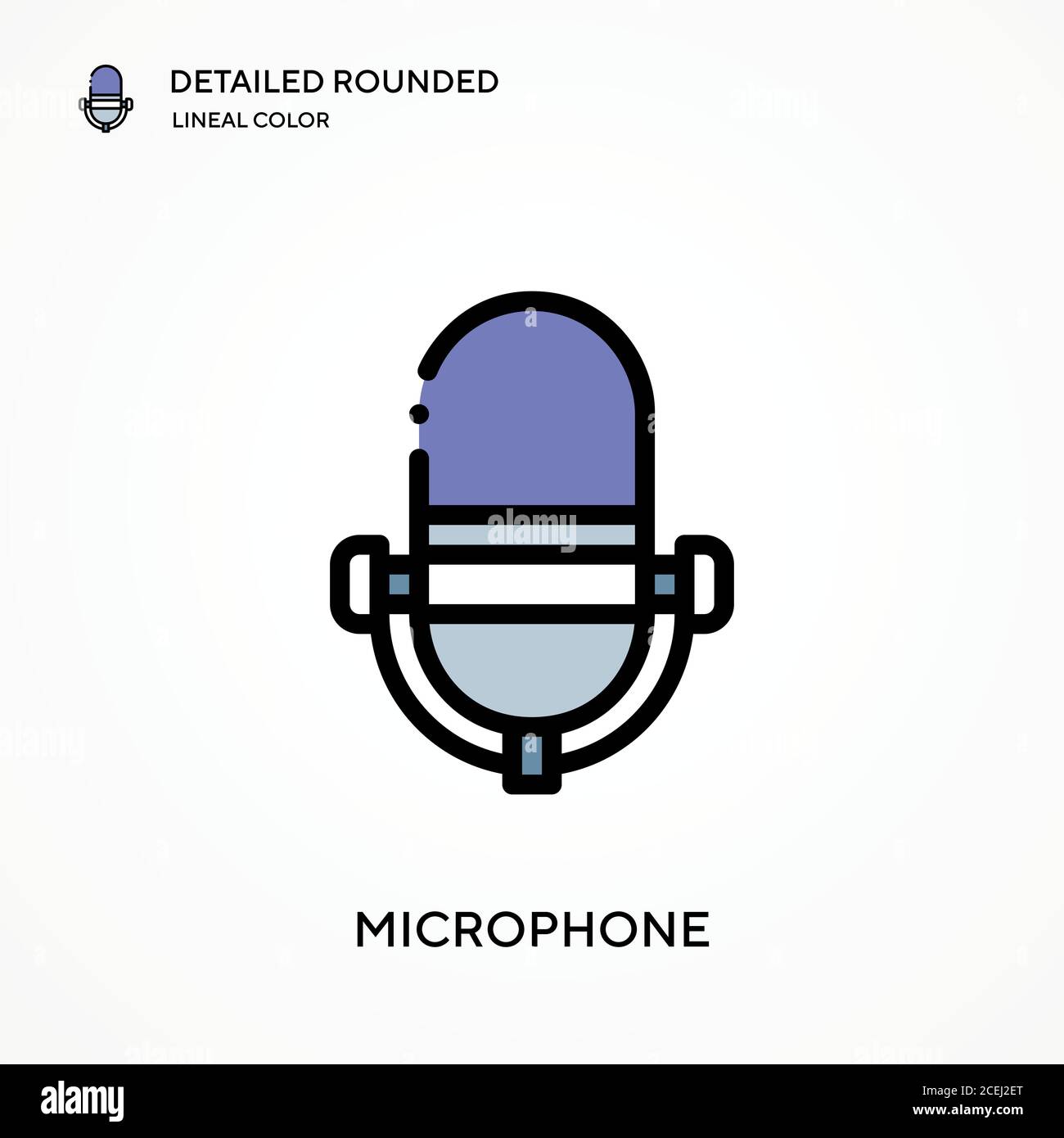 Microphone detailed rounded lineal color vector icon. Illustration ...