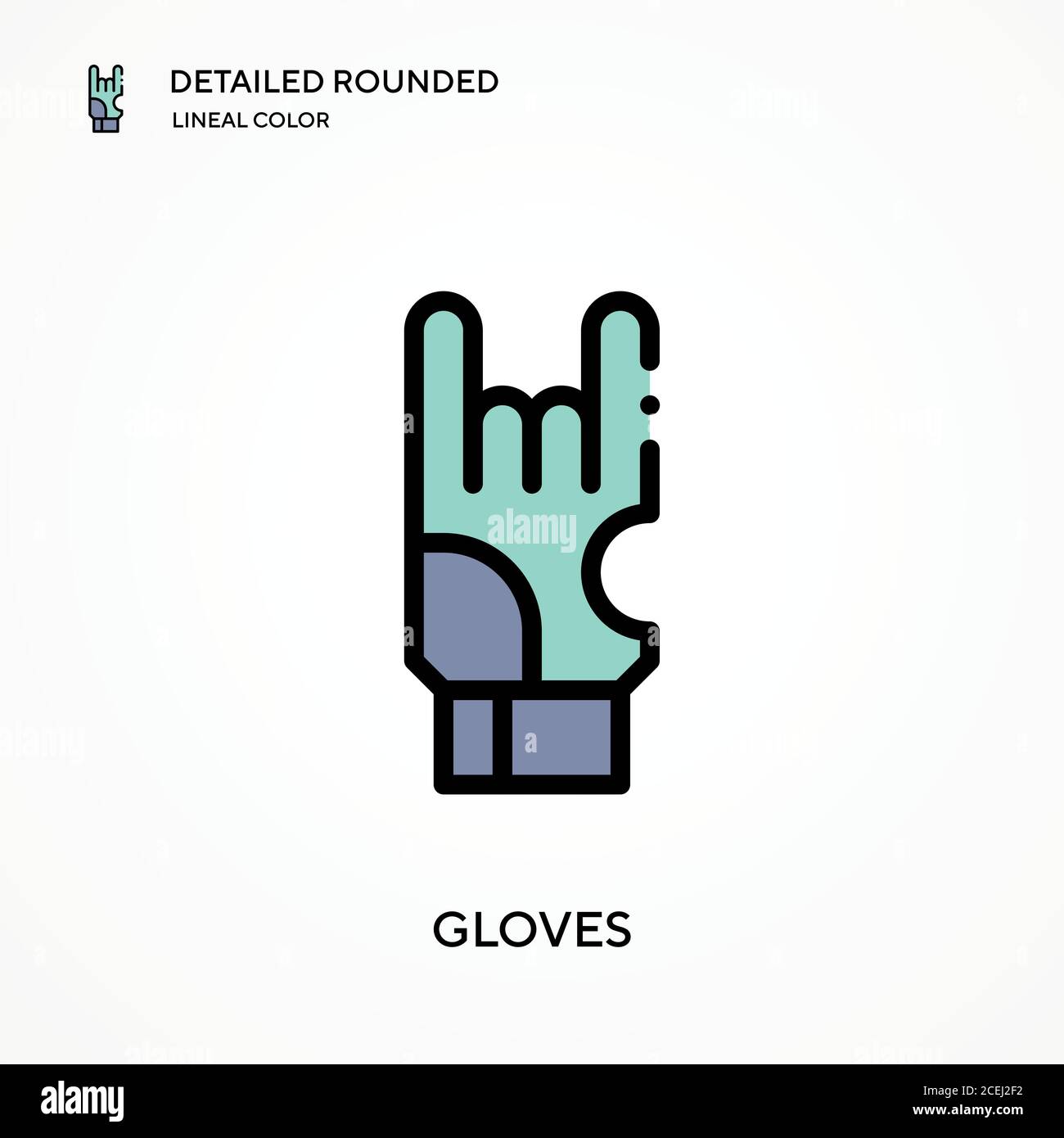 Gloves detailed rounded lineal color vector icon. Illustration symbol ... Gloves detailed rounded lineal color vector icon. Illustration symbol ...