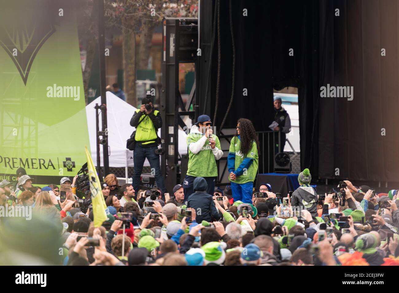 Seattle, USA - Nov 12, 2019: Russell and Ciara Wilson at the Sounders ...