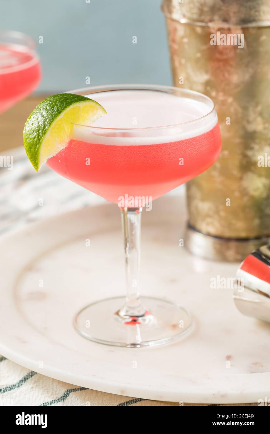 Refreshing Cold Pink Cosmopolitan Cocktail with Vodka and Cranberry ...