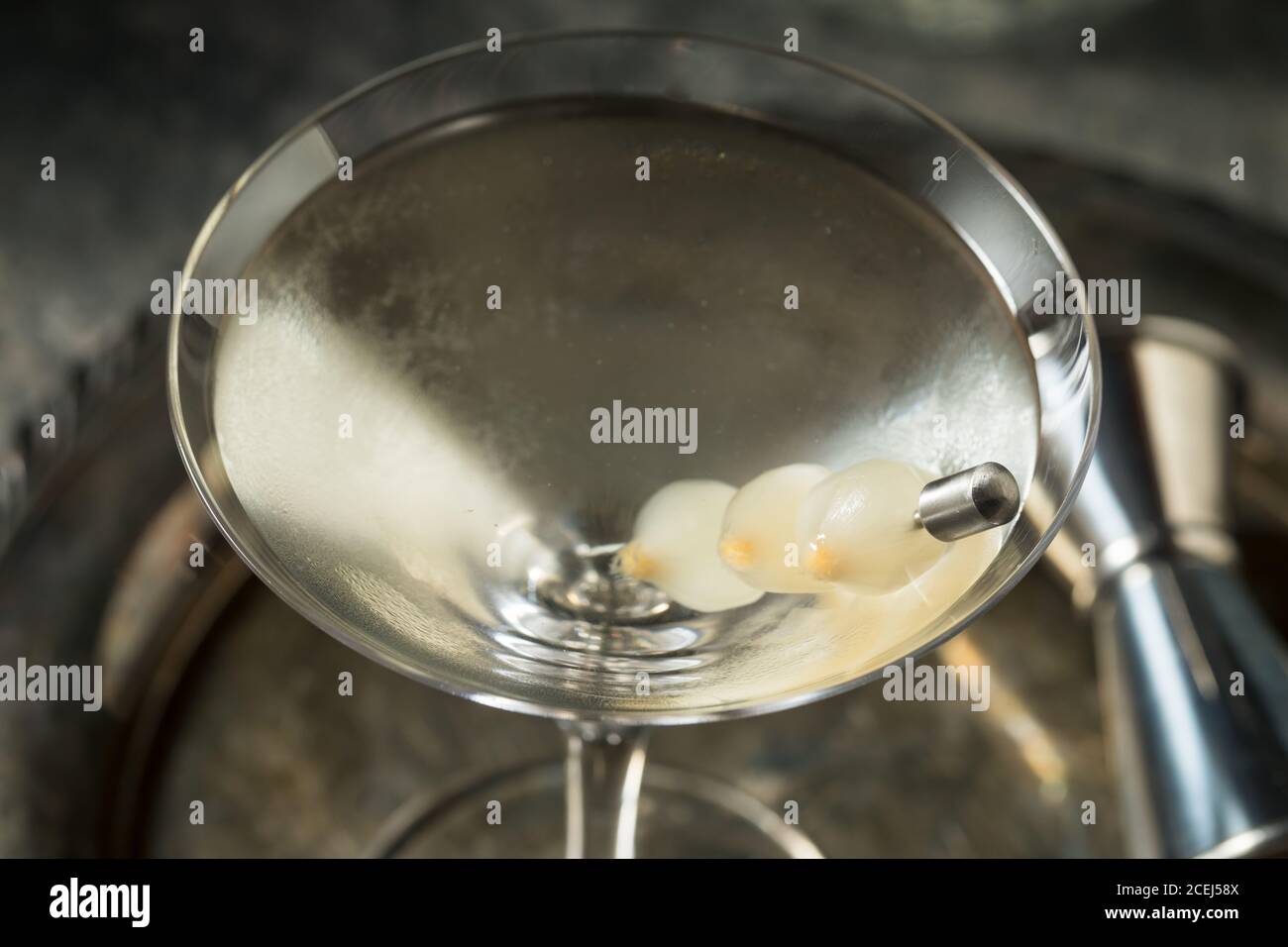 Boozy Dry Gin Gibson Martini with Cocktail Onions Stock Photo - Alamy