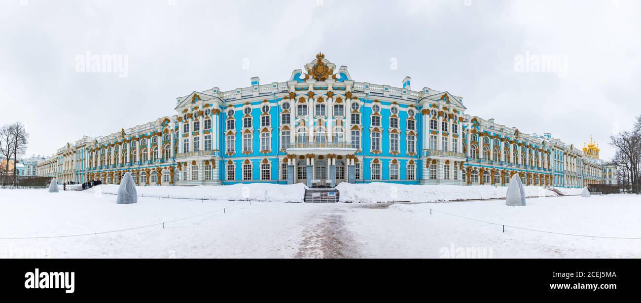 A panorama picture of the Catherine Palace taken from the outside ...