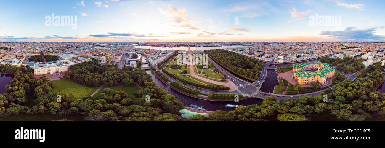 SAINT PETERSBURG Russia: 360 degrees panorama. beautiful Top view of ...