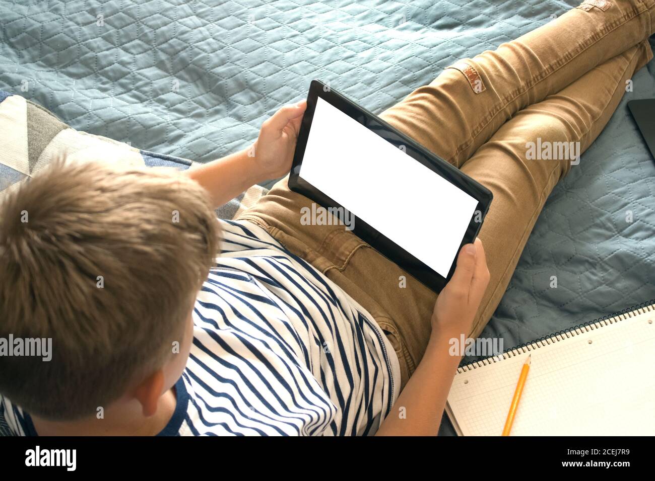 Back view boy student drawing hi-res stock photography and images - Alamy