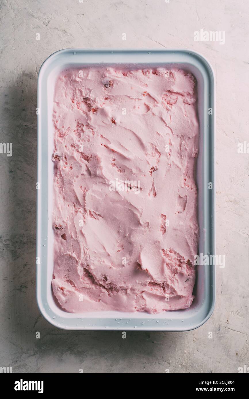 Delicious strawberry ice cream in set Stock Photo - Alamy