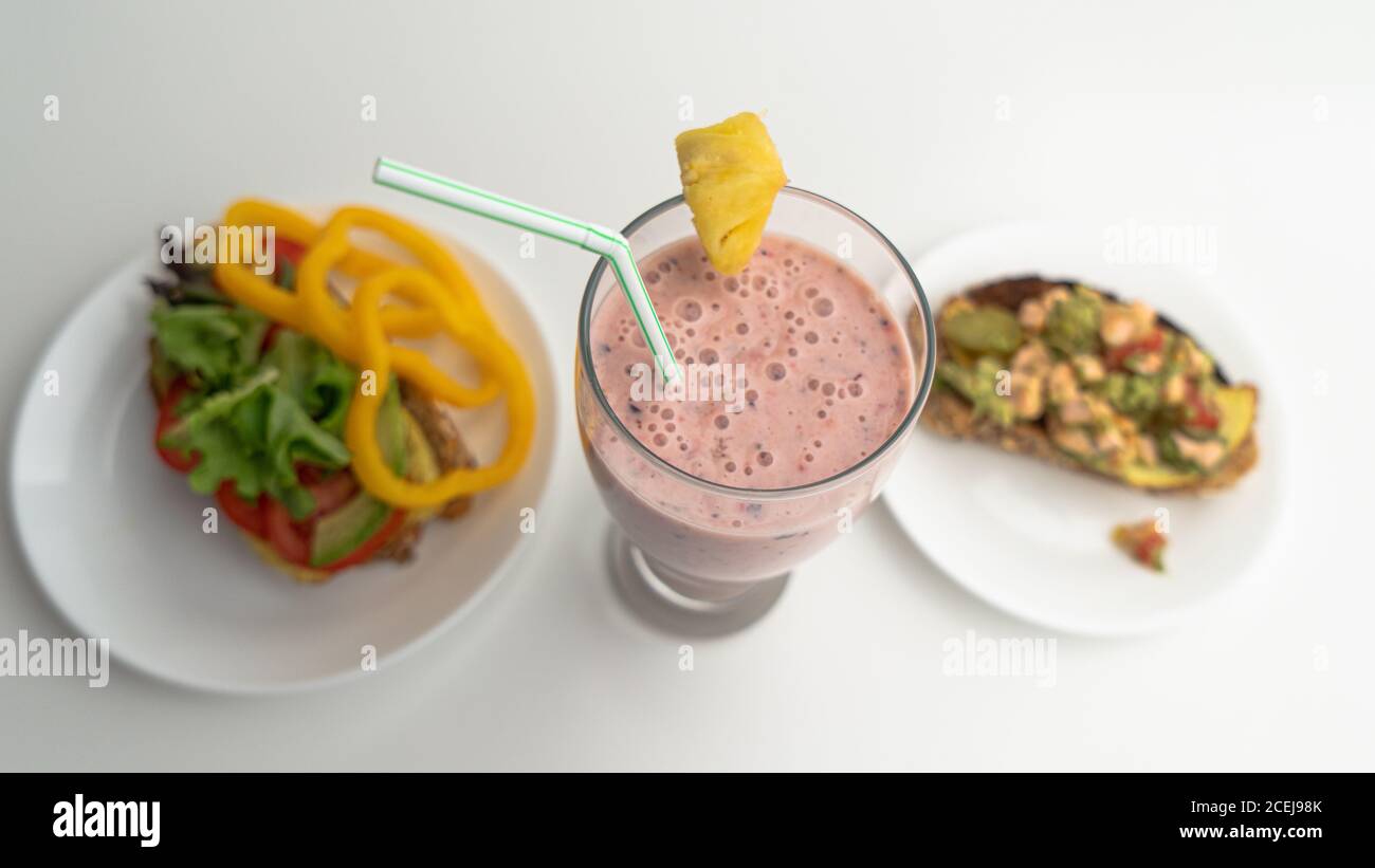 Smoothies, Sandwich, food Stock Photo - Alamy