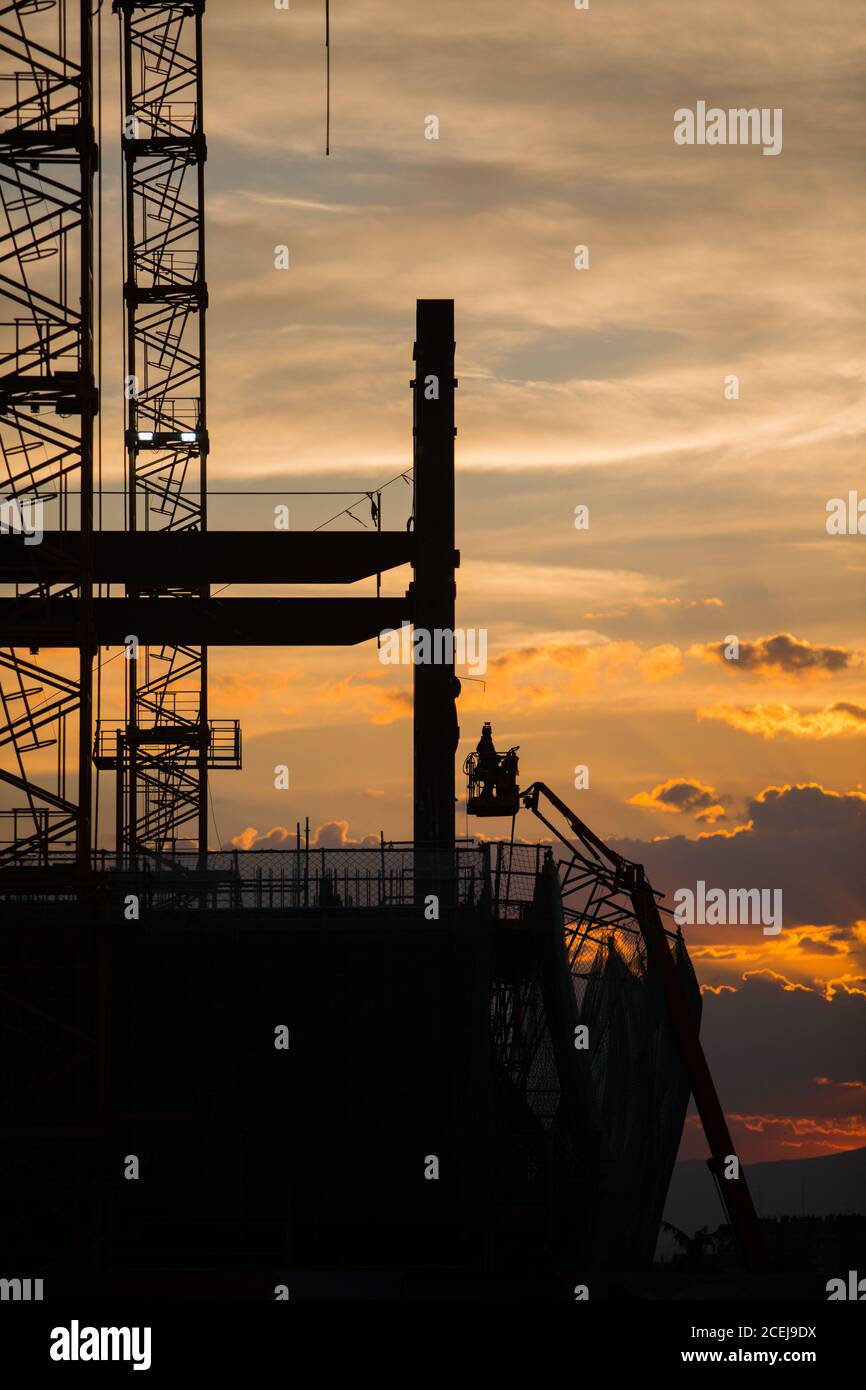Construction site sunset background hi-res stock photography and images ...