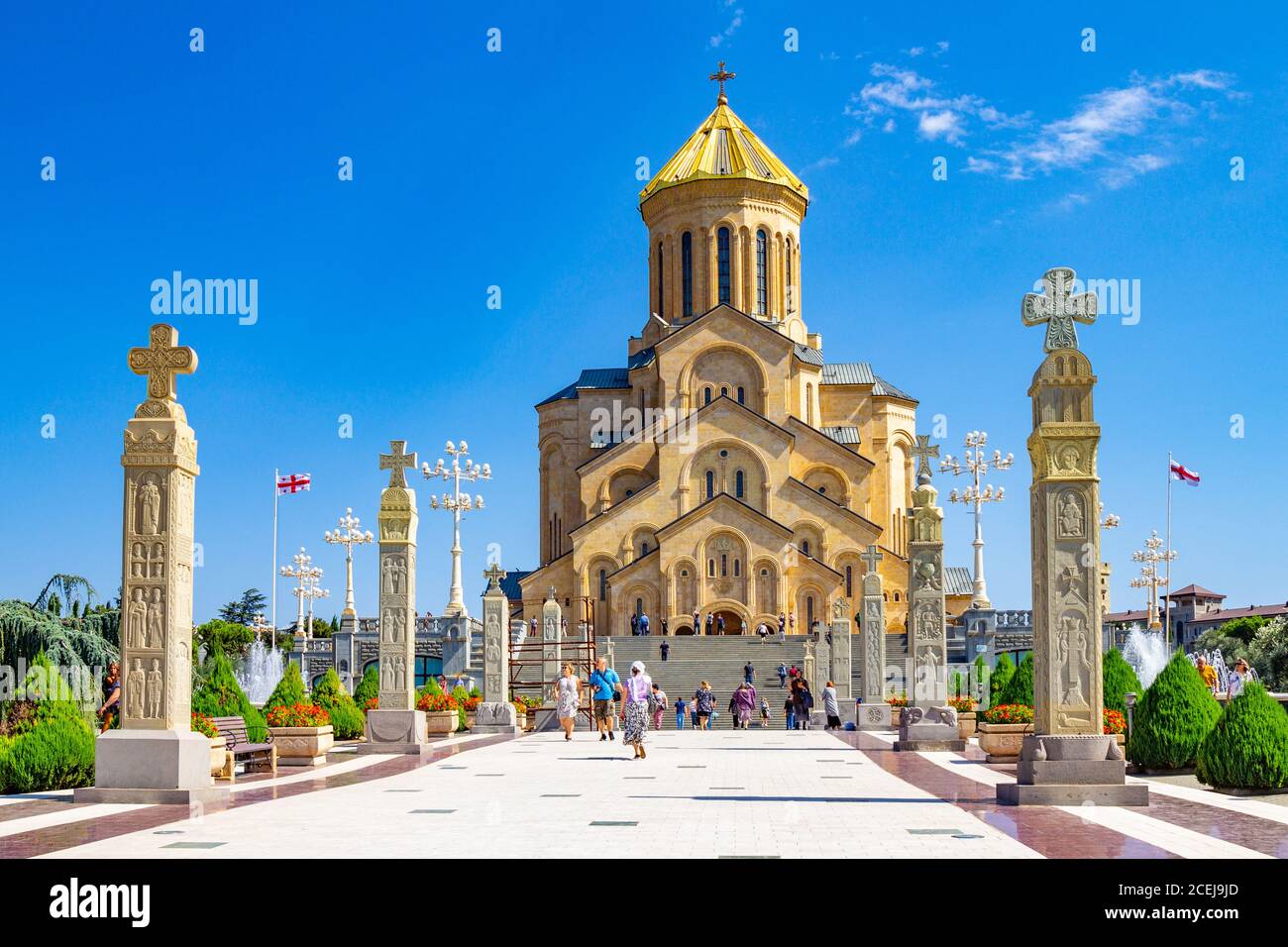 Main view with the stair case and cross pillars columns to Tbilisi ...