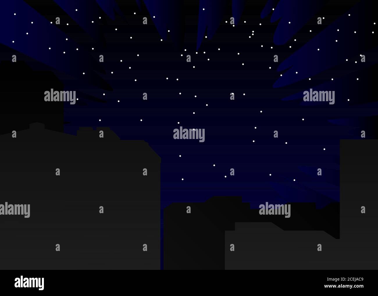 Comic book, Graphic novel Style Cartoon Night in the City with tall ...