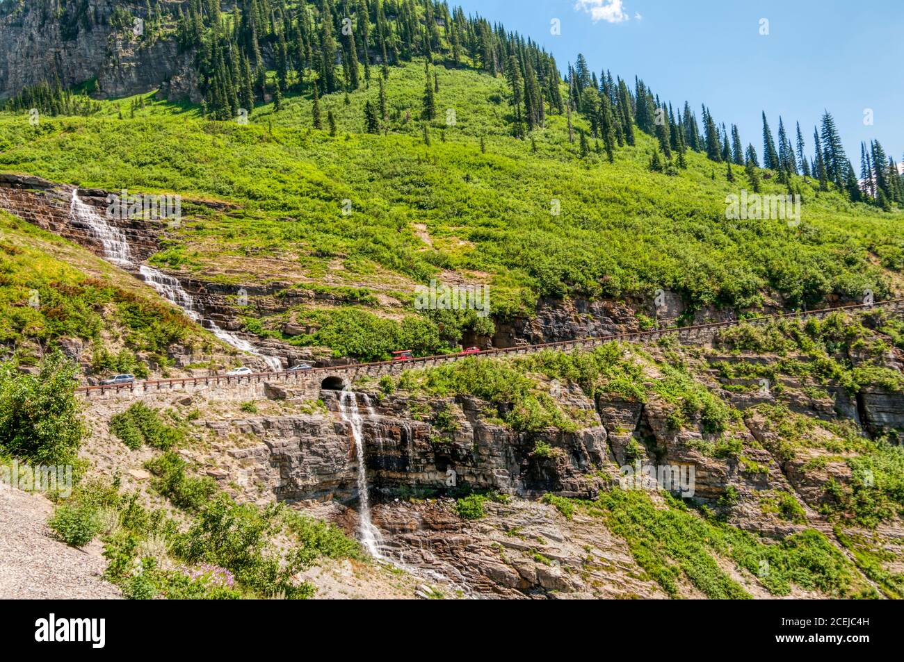 The Haystack Falls on the Going to the Sun Road in Glacier National ...
