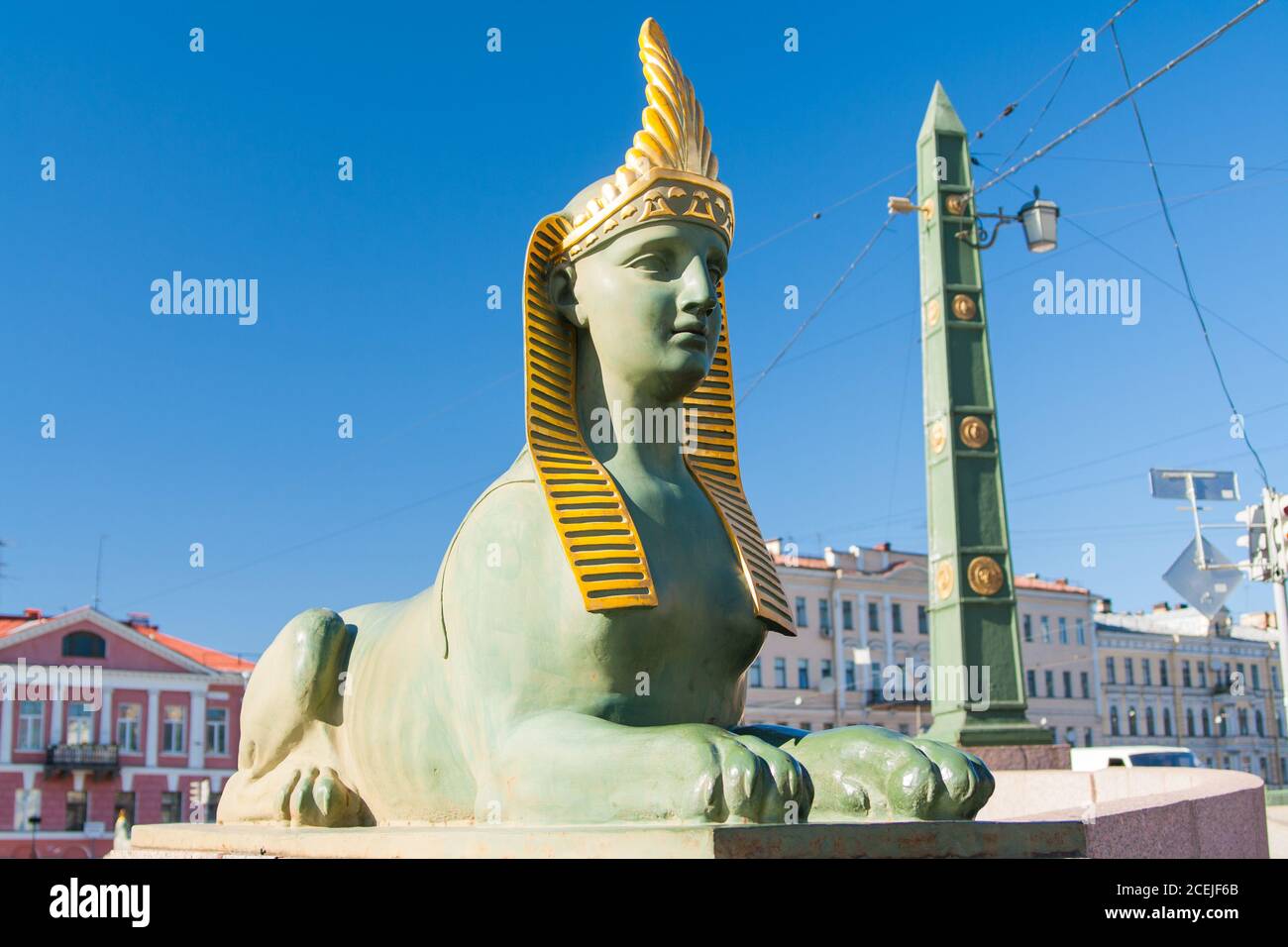 Sphinx of Egyptian bridge over the Fontanka river, St-Petersburg ...