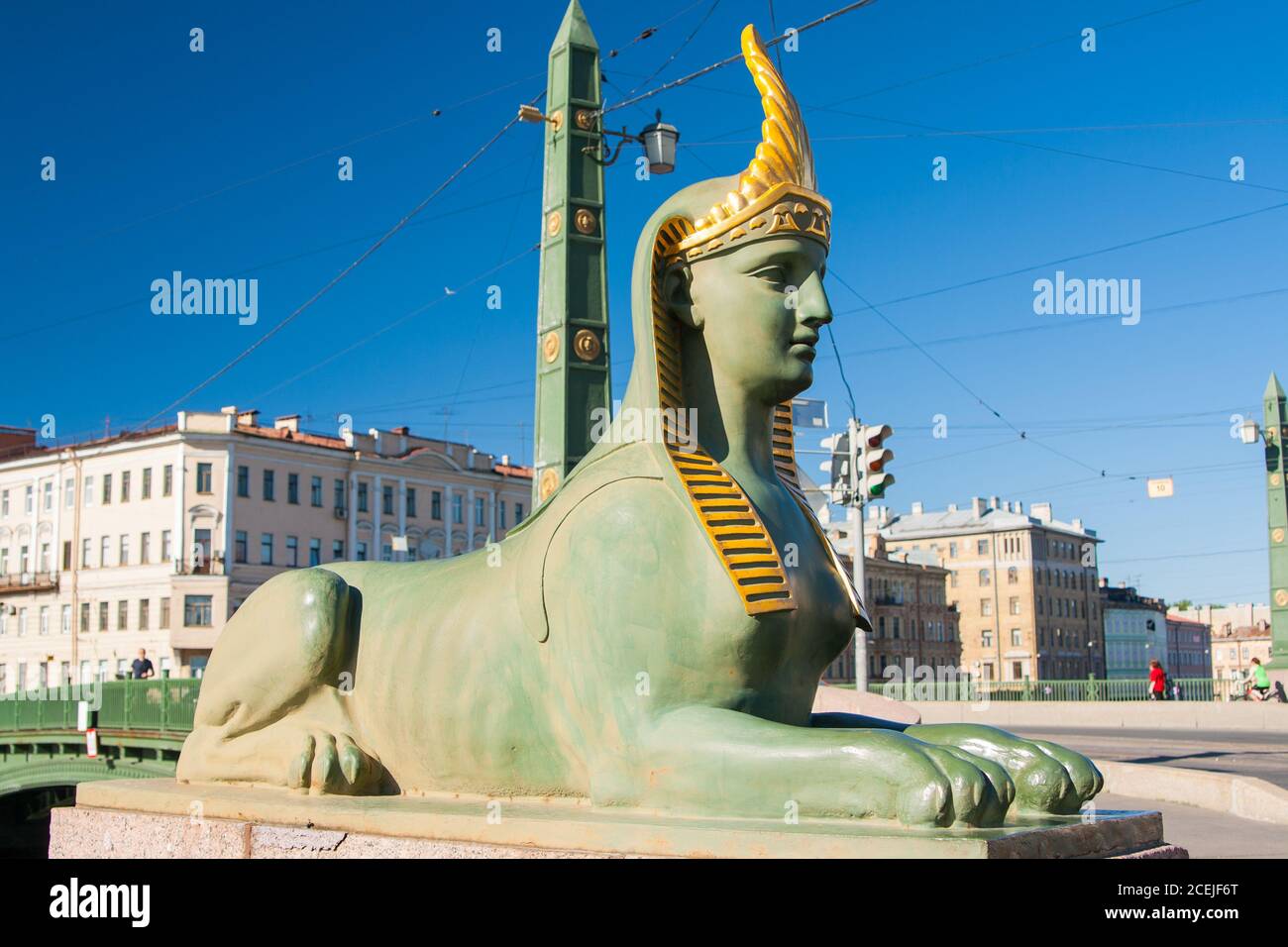 Sphinx of Egyptian bridge over the Fontanka river, St-Petersburg ...
