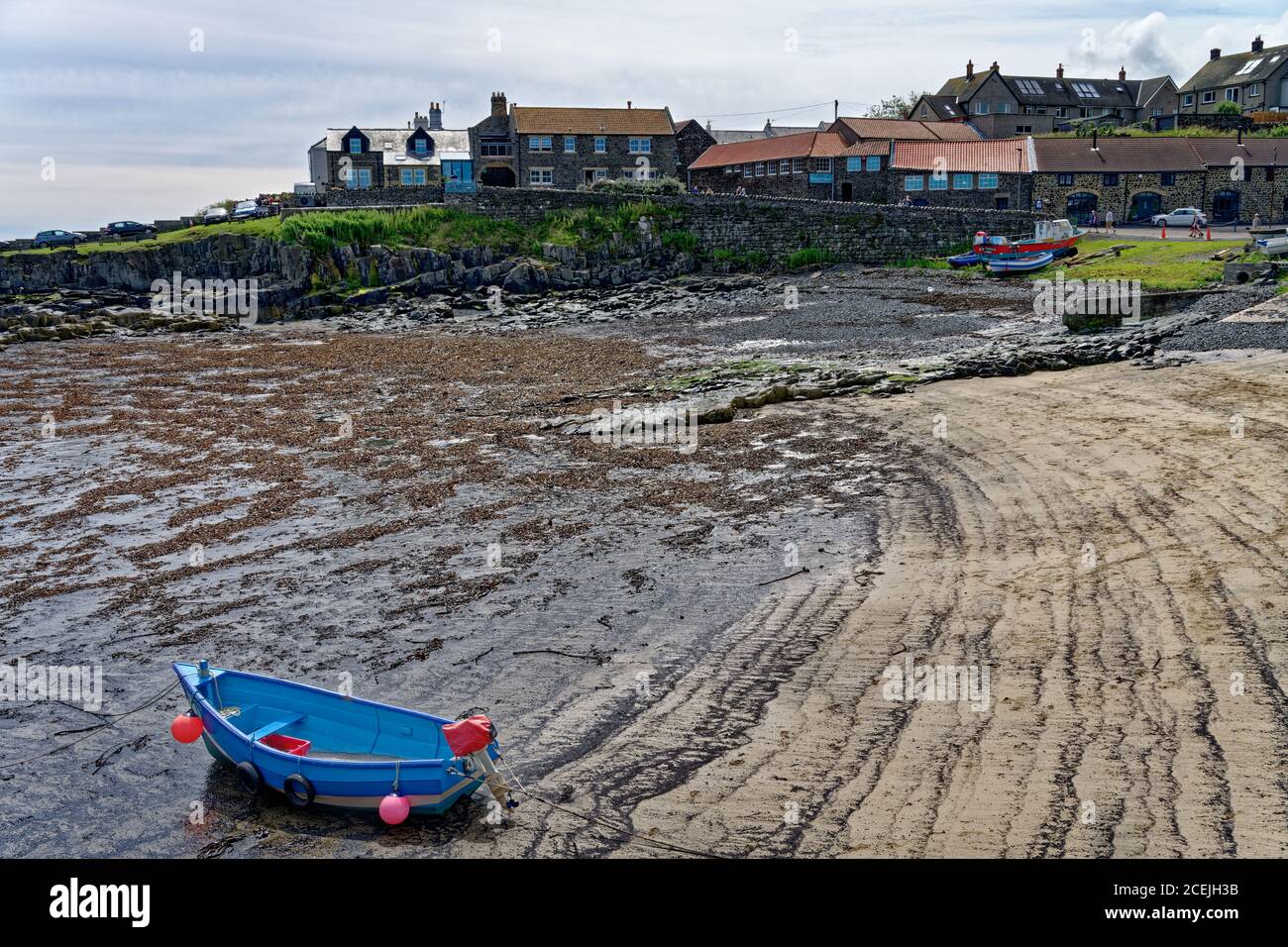 Harbour view of the coastal village an of Craster in Northumberland ...