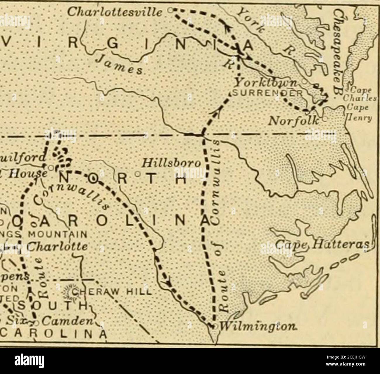 Carolinas map hi-res stock photography and images - Alamy