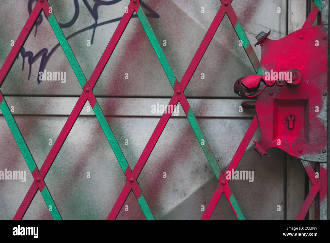 Painted grating over door Stock Photo - Alamy