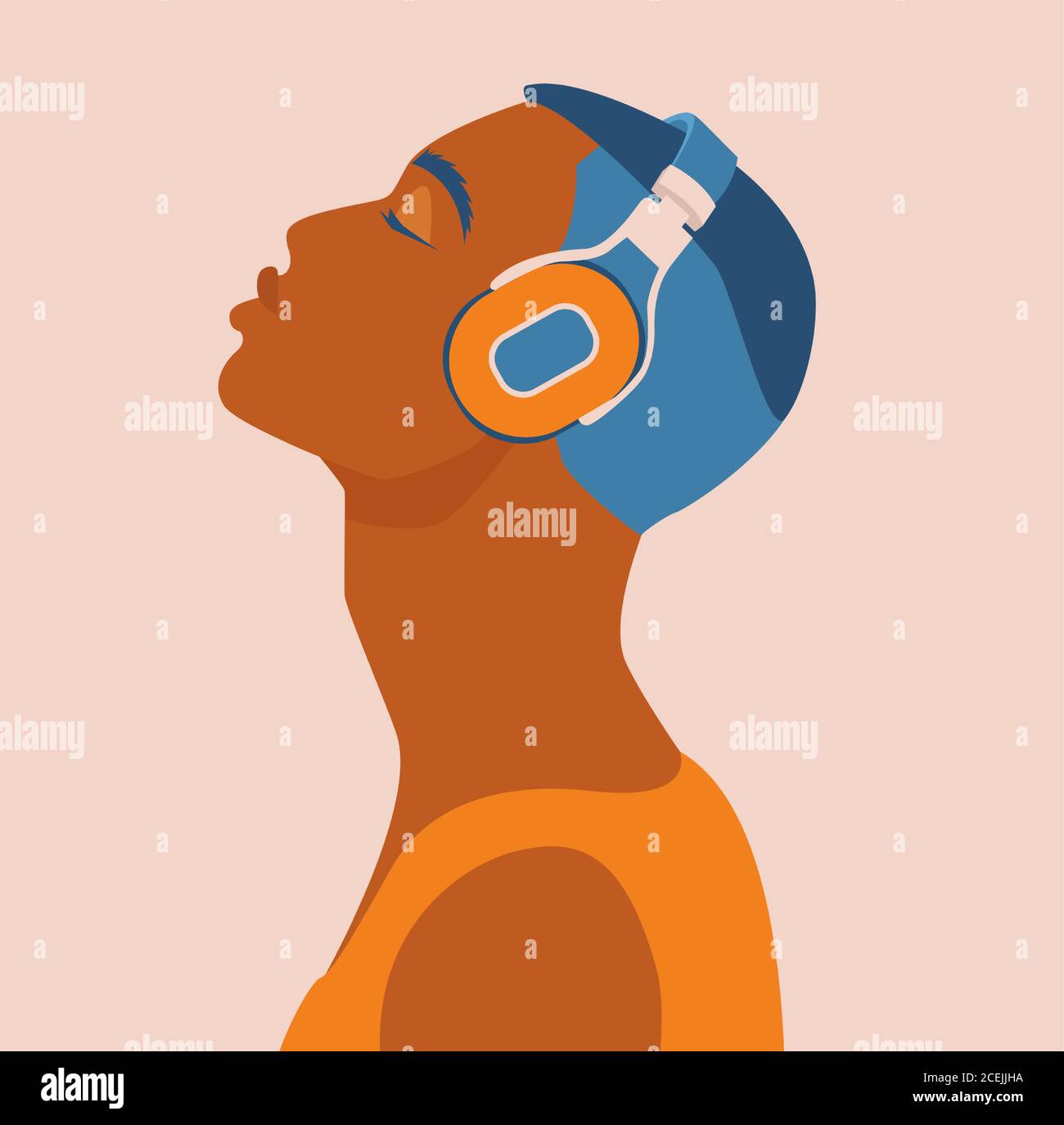 Listening music man sound Stock Vector Images - Alamy