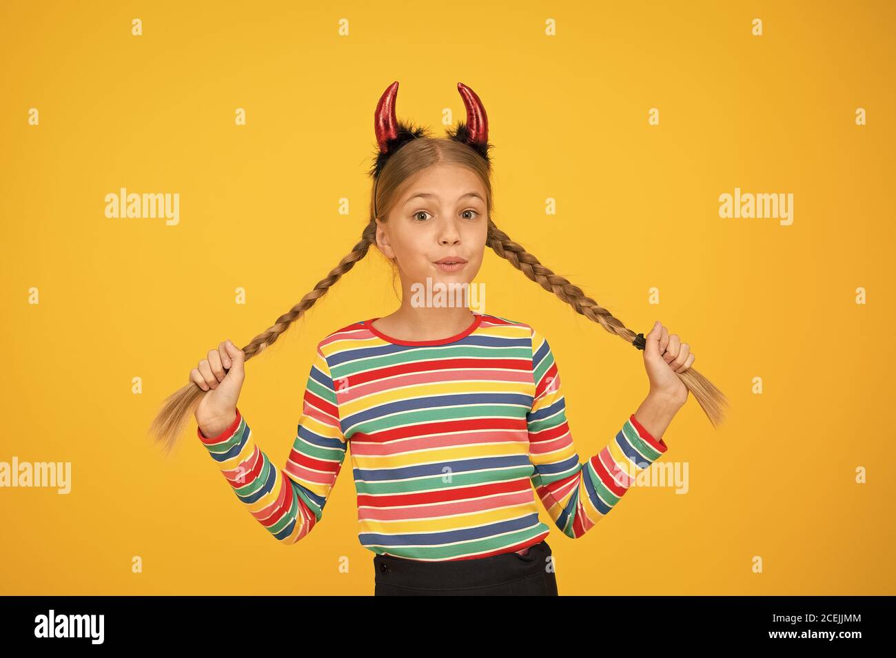 Little demon inside. Girlish temper. Cute but dangerous. Halloween ...