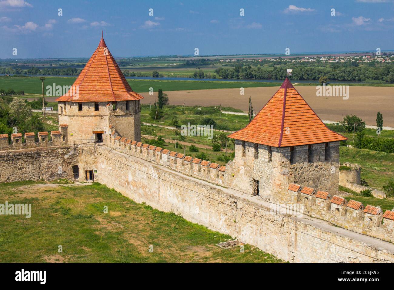 Old fortress in town Bende on the river Dniester, Transdniestria. 25 ...