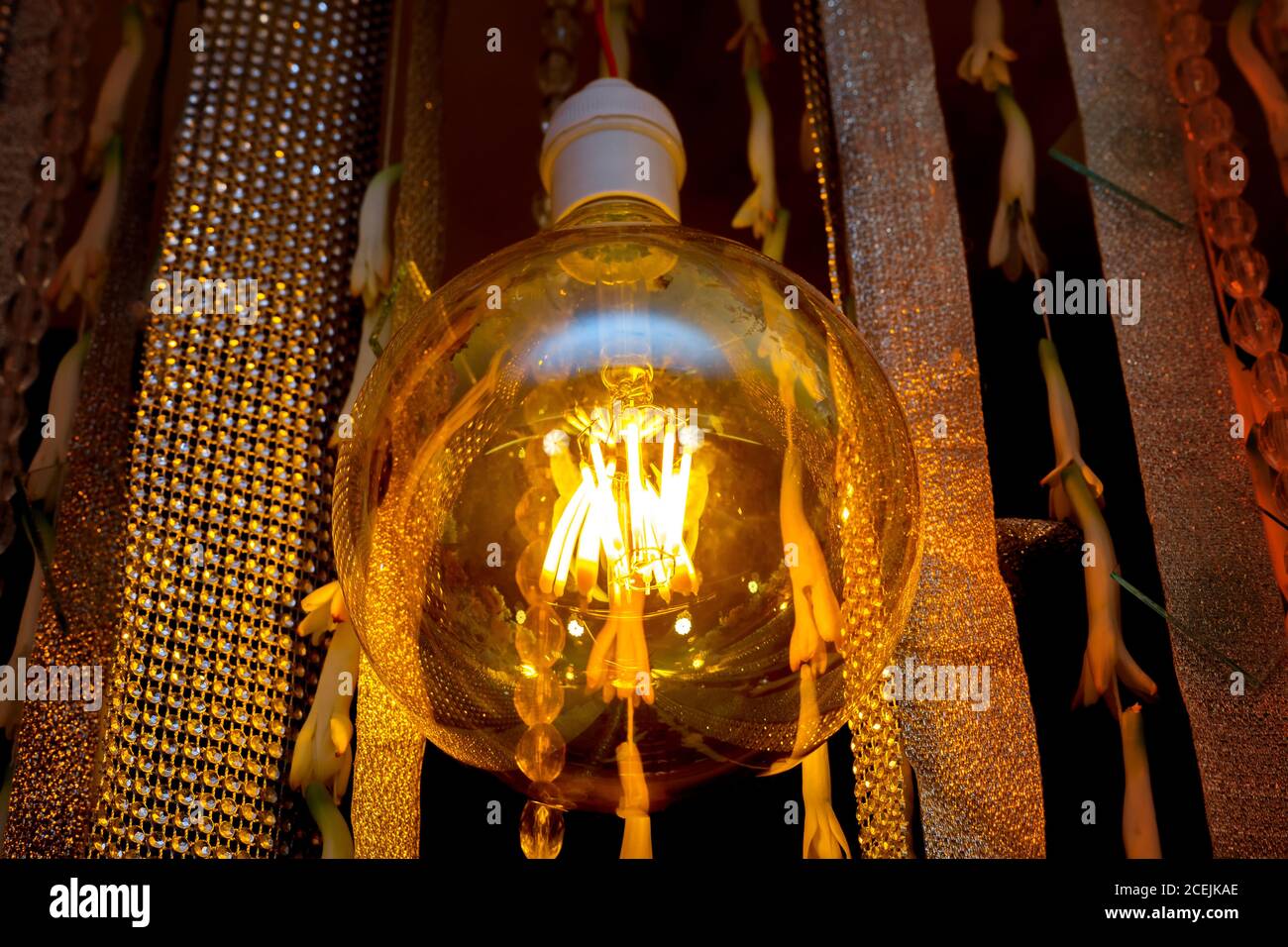 Colorful artificial flowers with Decorative antique Edison style ...