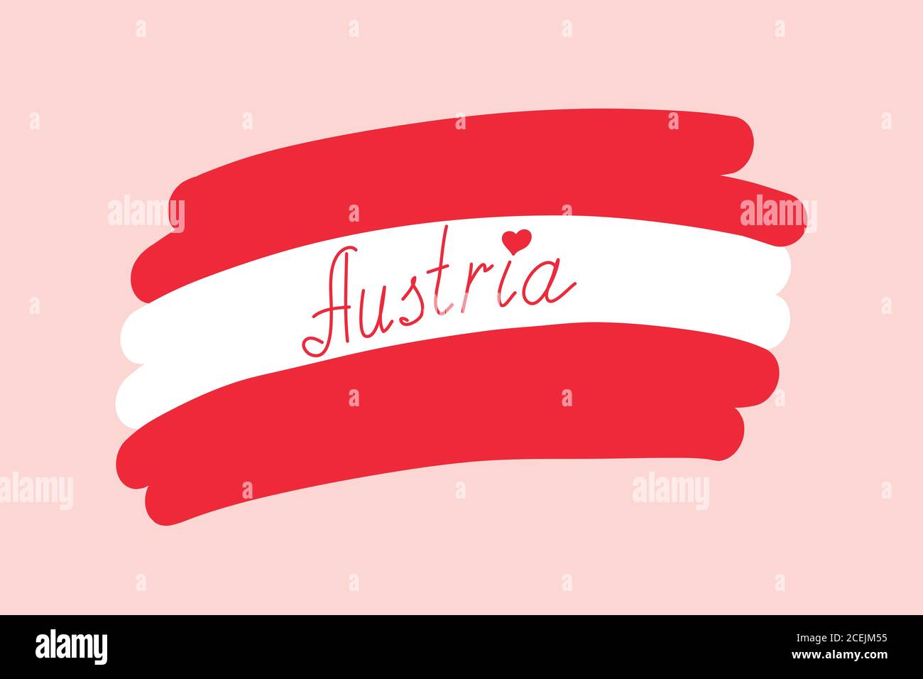 Flag of Austria, stylized vector illustration with freehand text ...