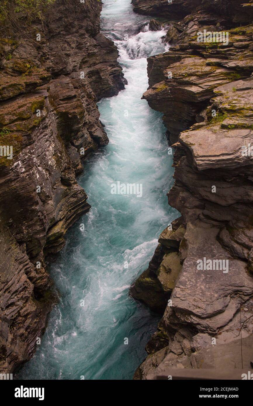 Giant Kjosfossen waterfall by the Flam to Myrdal Railway Line Norway ...