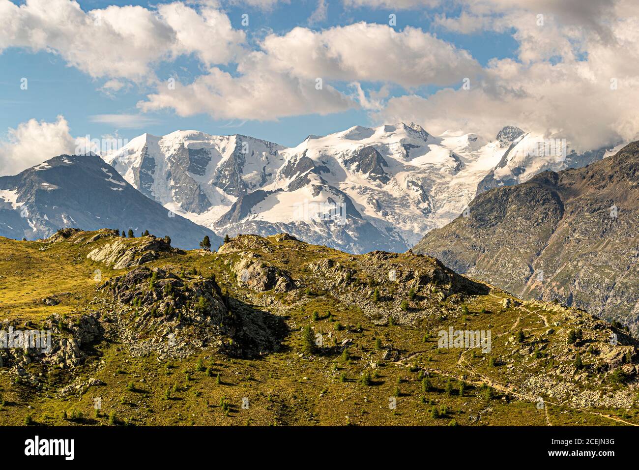 Piz Palü view from Alp Languard, Switzerland Stock Photo - Alamy