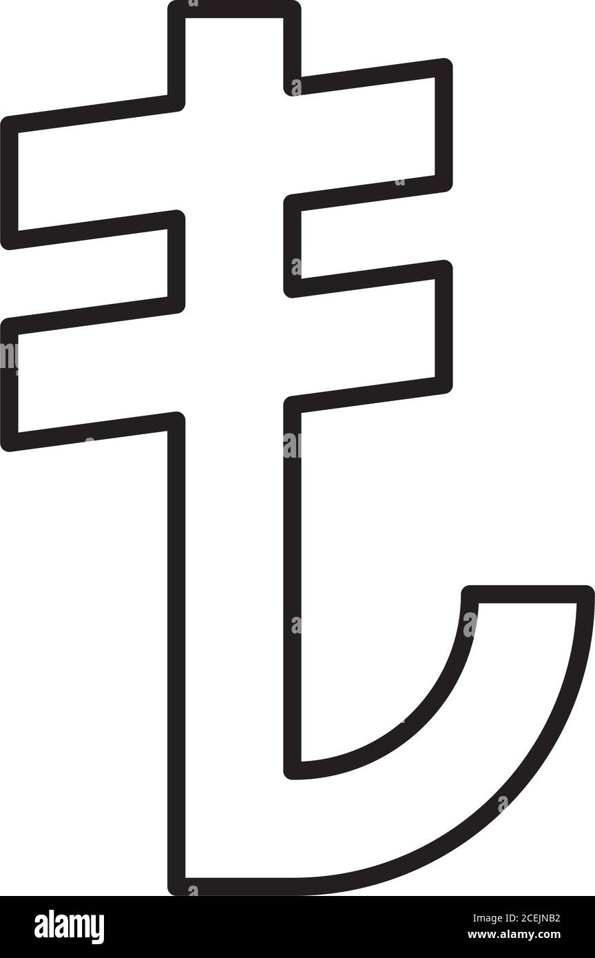 turkish lira icon over white background, line style, vector ...