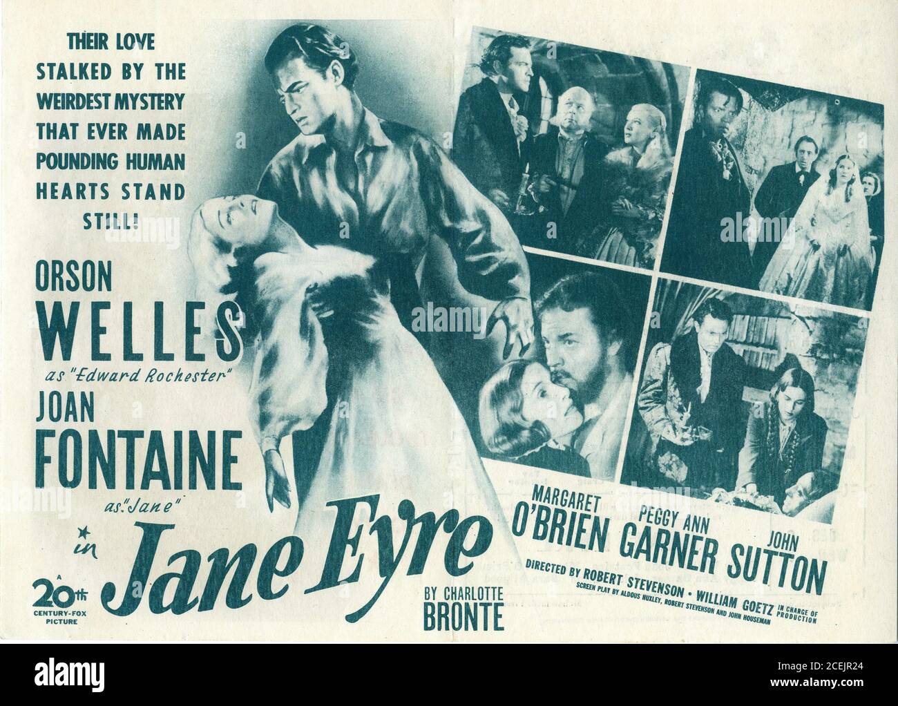 ORSON WELLES as Edward Rochester and JOAN FONTAINE as JANE EYRE 1943 ...
