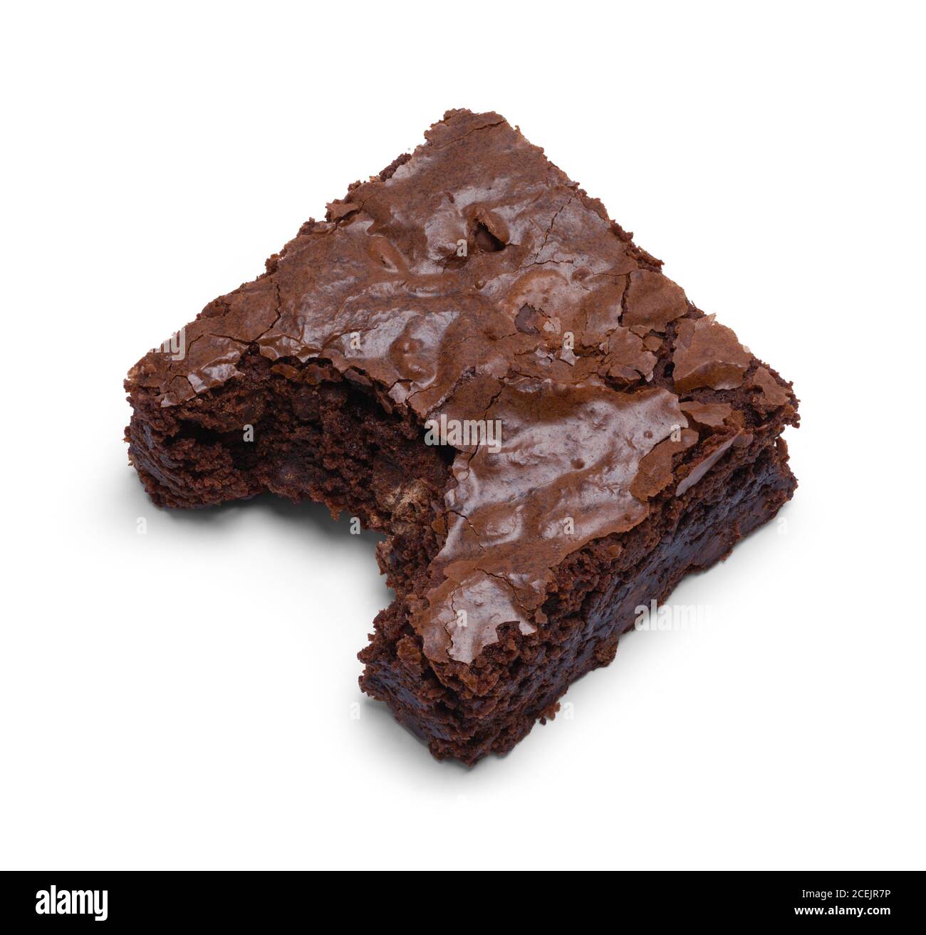 Chocolate Brownie with Bite Taken Out Stock Photo - Alamy