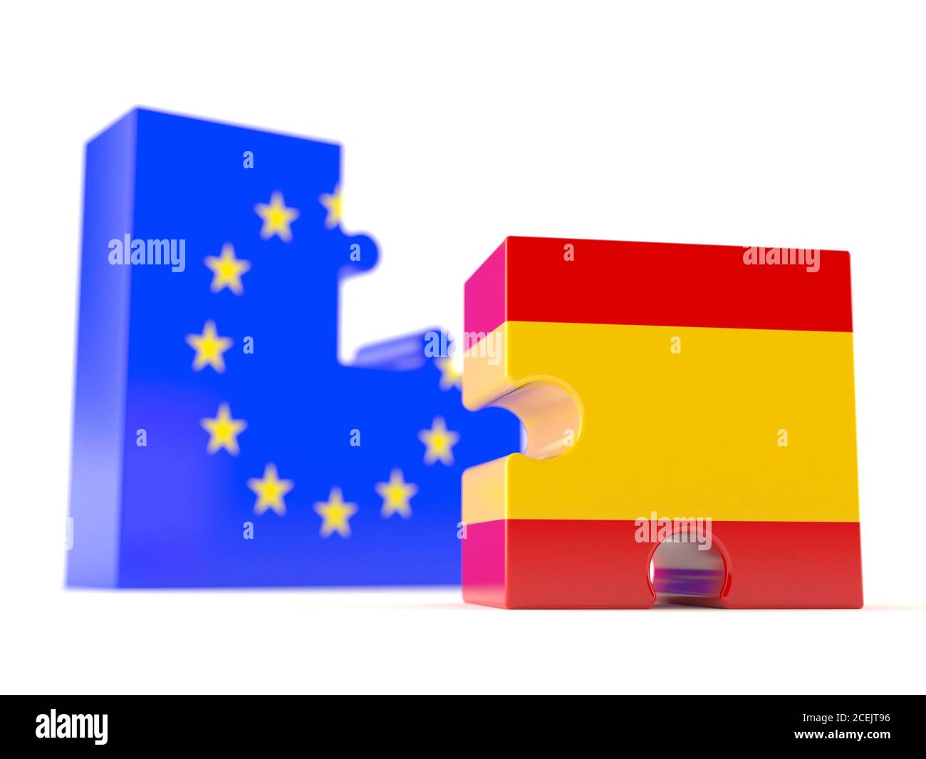 European union with spain flag isolated on white background Stock Photo ...