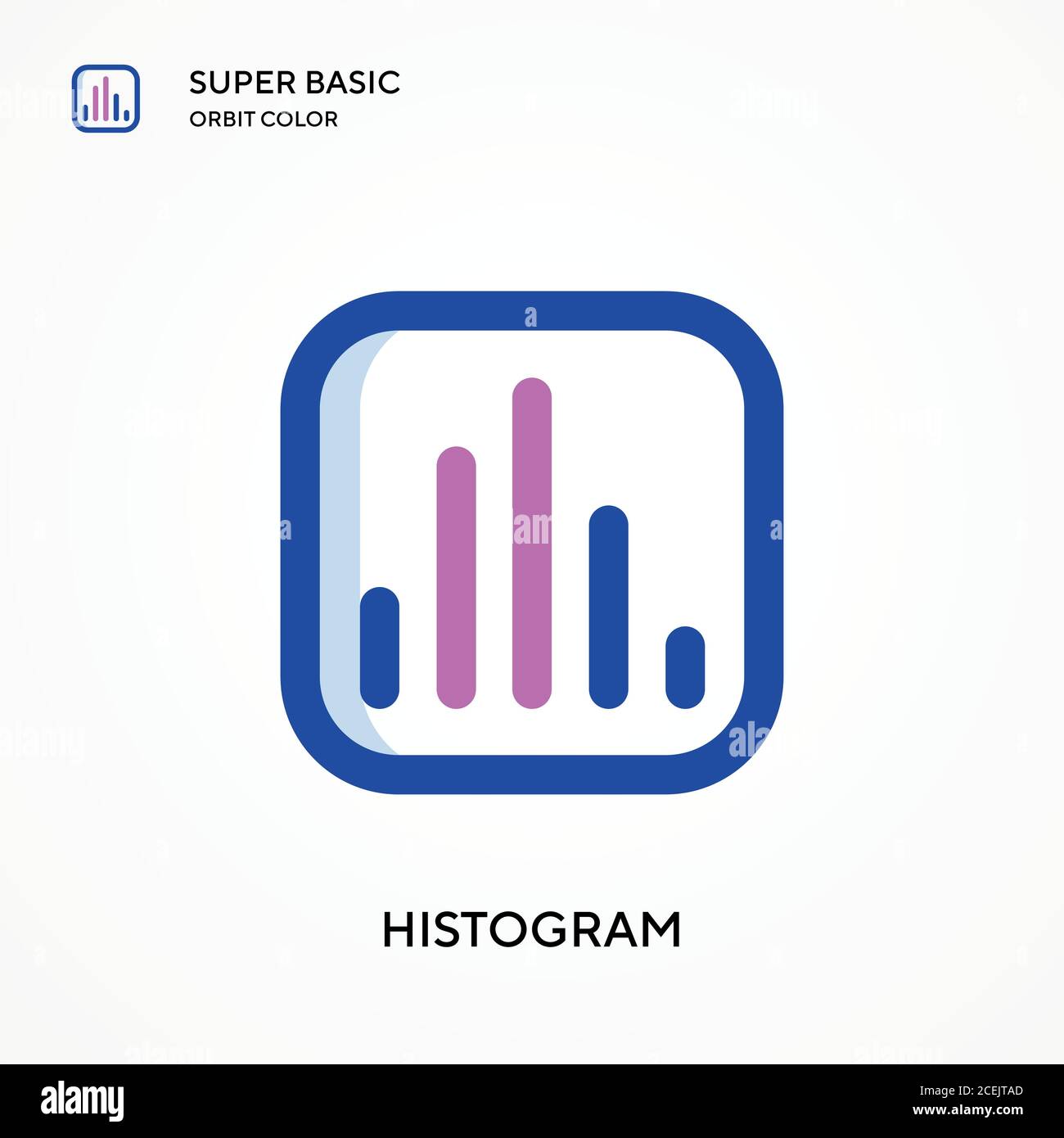 Histogram super basic orbit color vector icon. Illustration symbol ...