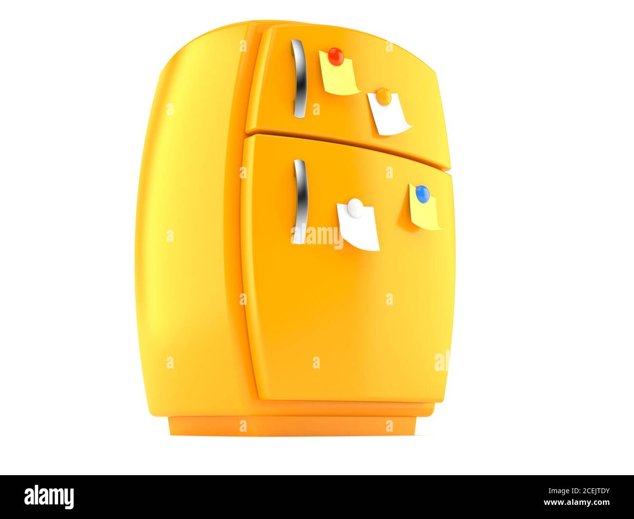 Orange fridge isolated on white background Stock Photo - Alamy