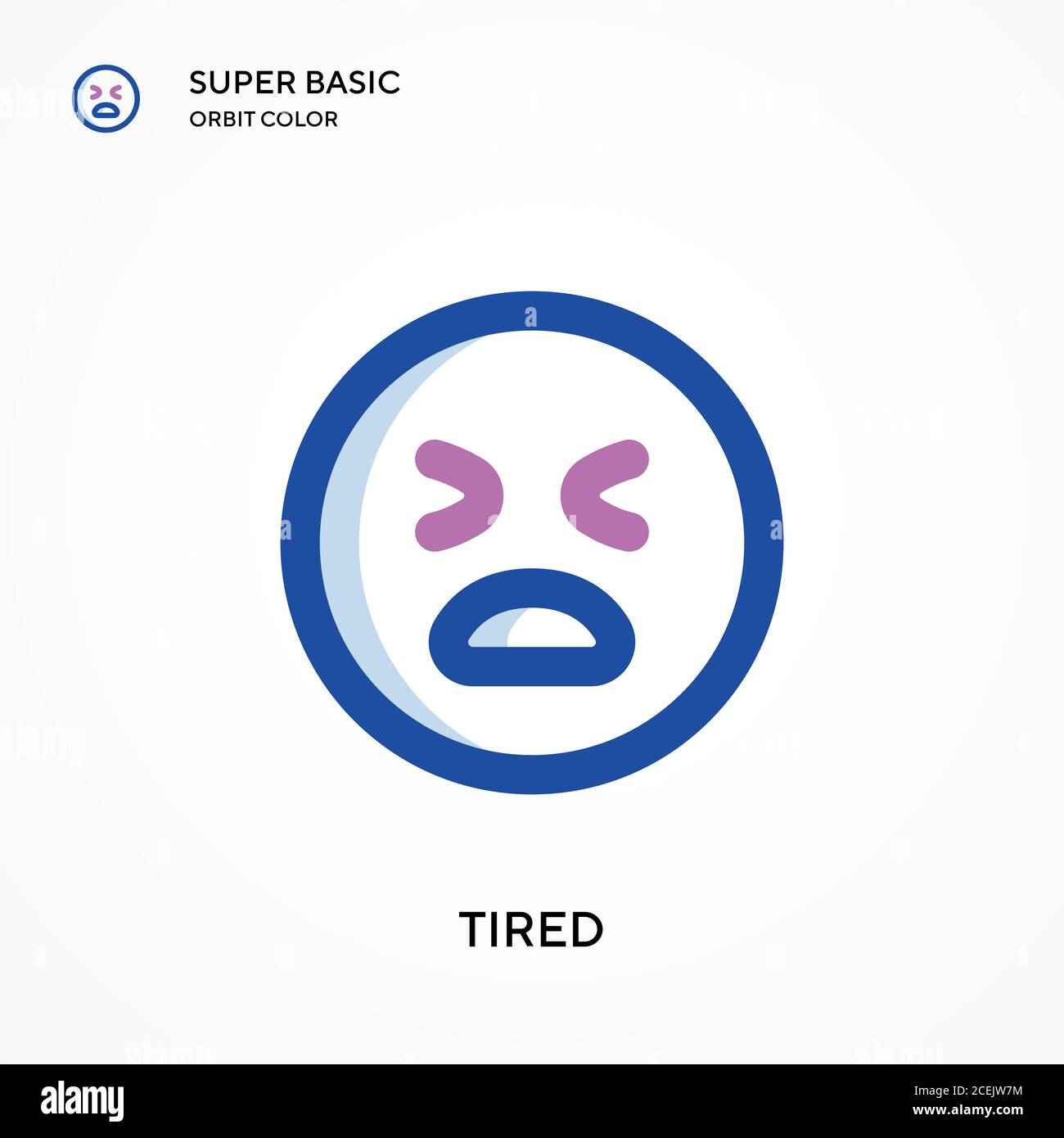 Tired super basic orbit color vector icon. Illustration symbol design ...