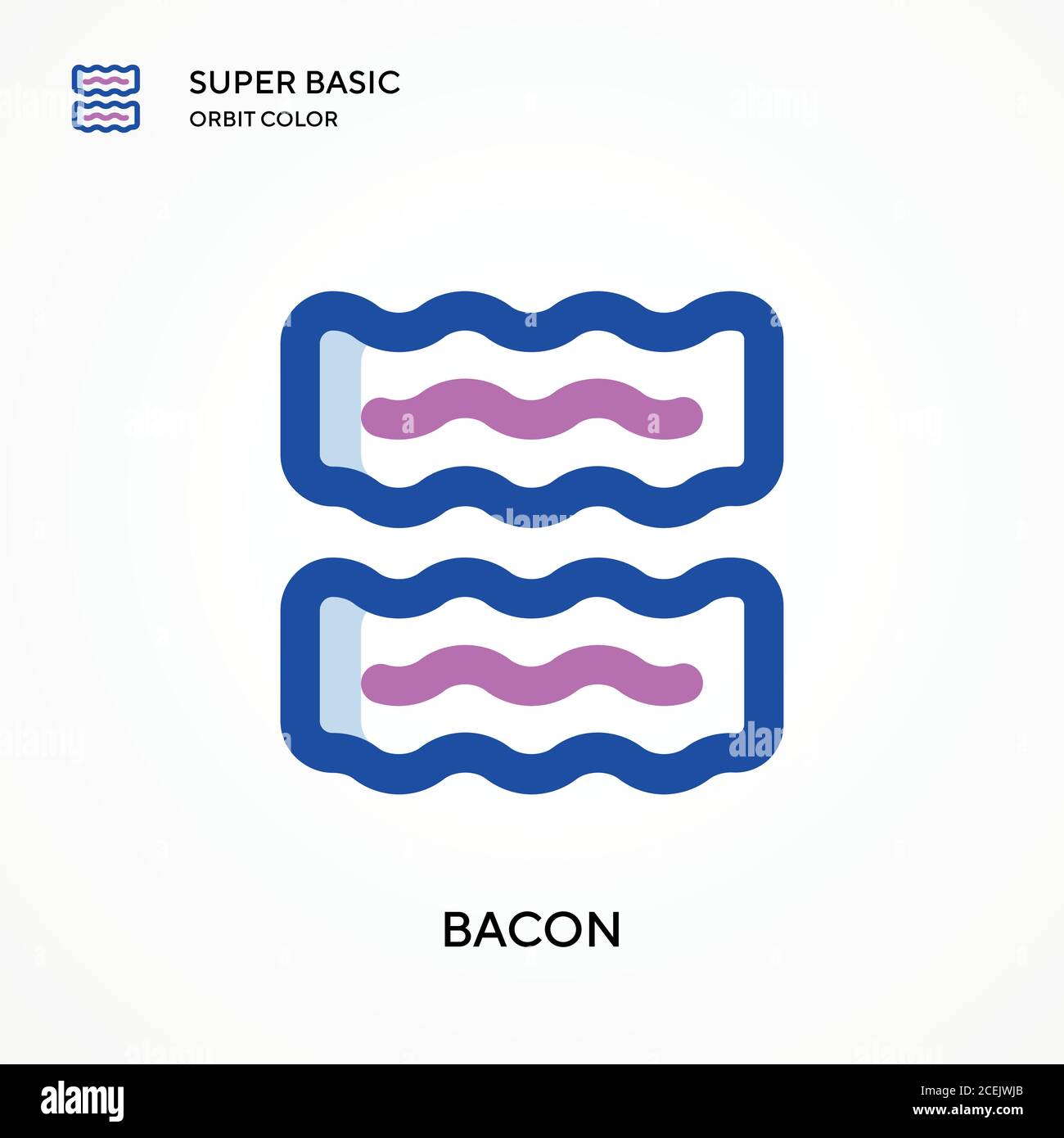 Bacon super basic orbit color vector icon. Illustration symbol design ...