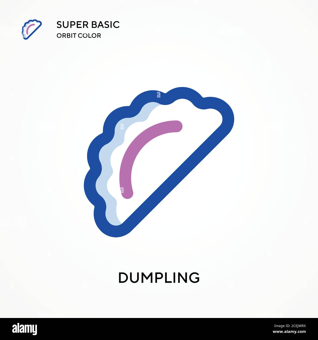Dumpling super basic orbit color vector icon. Illustration symbol design template for web mobile ...